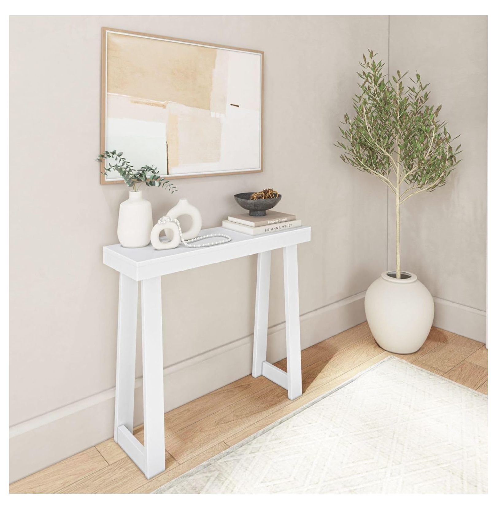 Solid Wood Console Table, 36 Inch, Sofa Table, Narrow Entryway Table ...