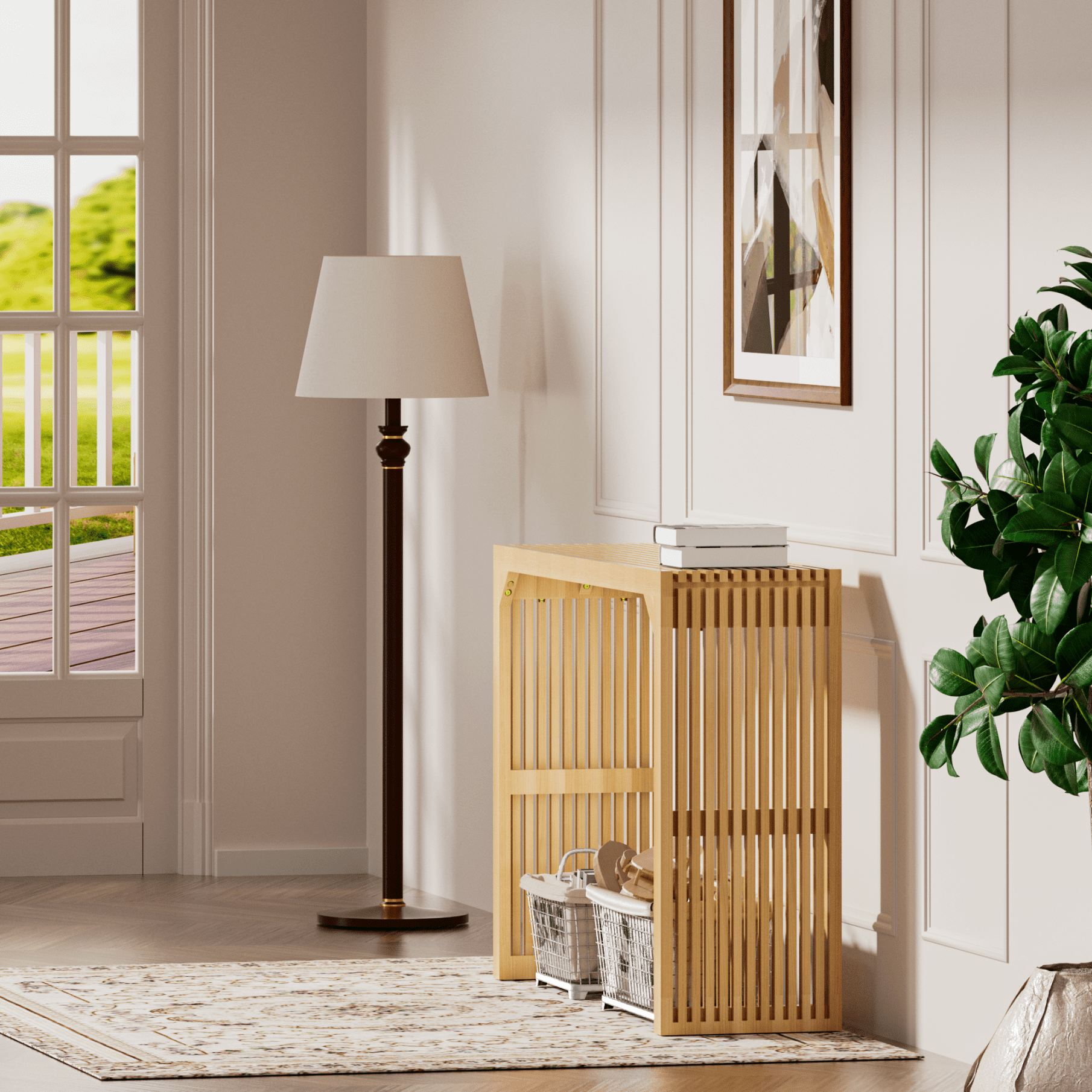 Solid Wood Console Table, Narrow Entryway Table with Modern Farmhouse ...
