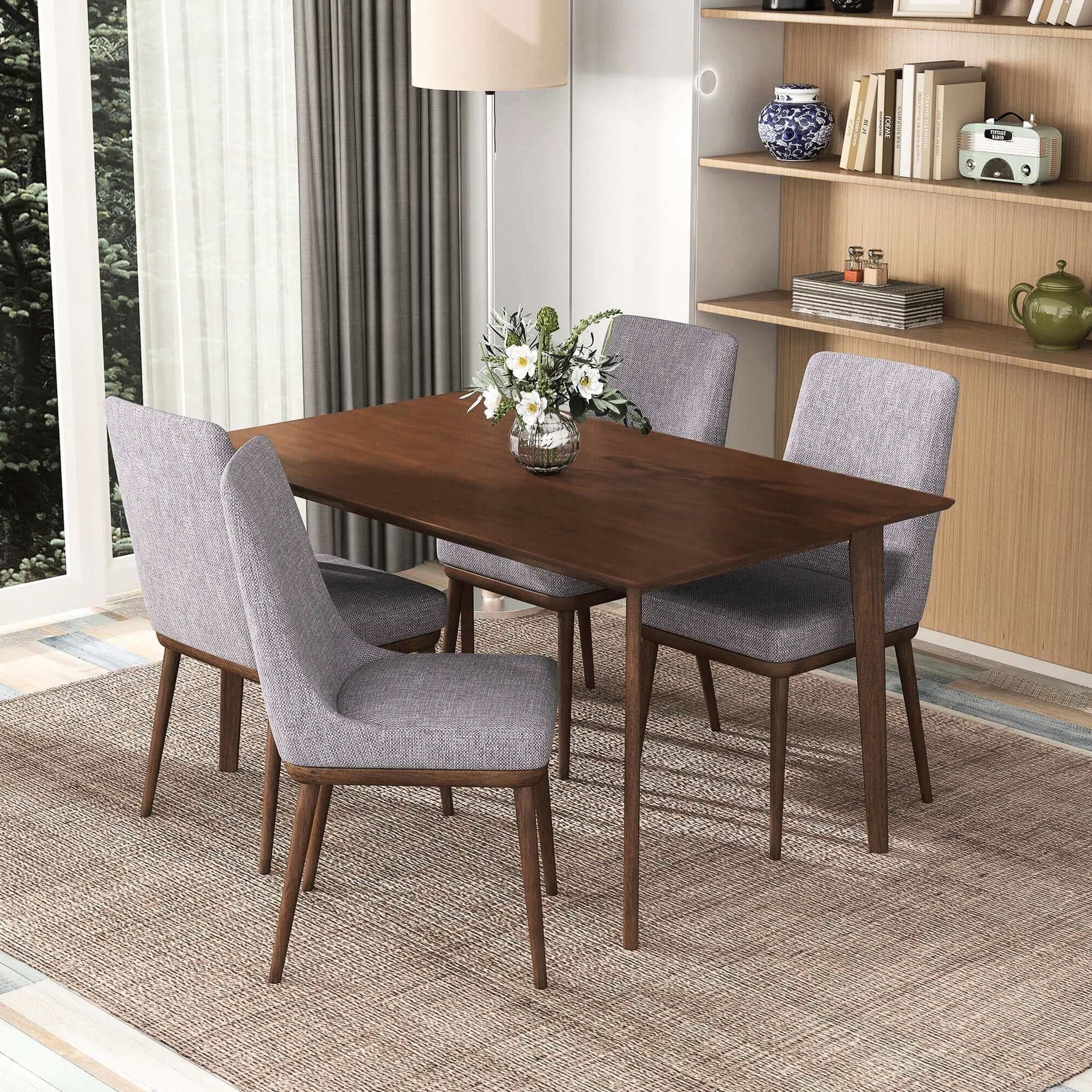 Solid Wood Construction / Mid - Century Dining Setting / Comfortably ...