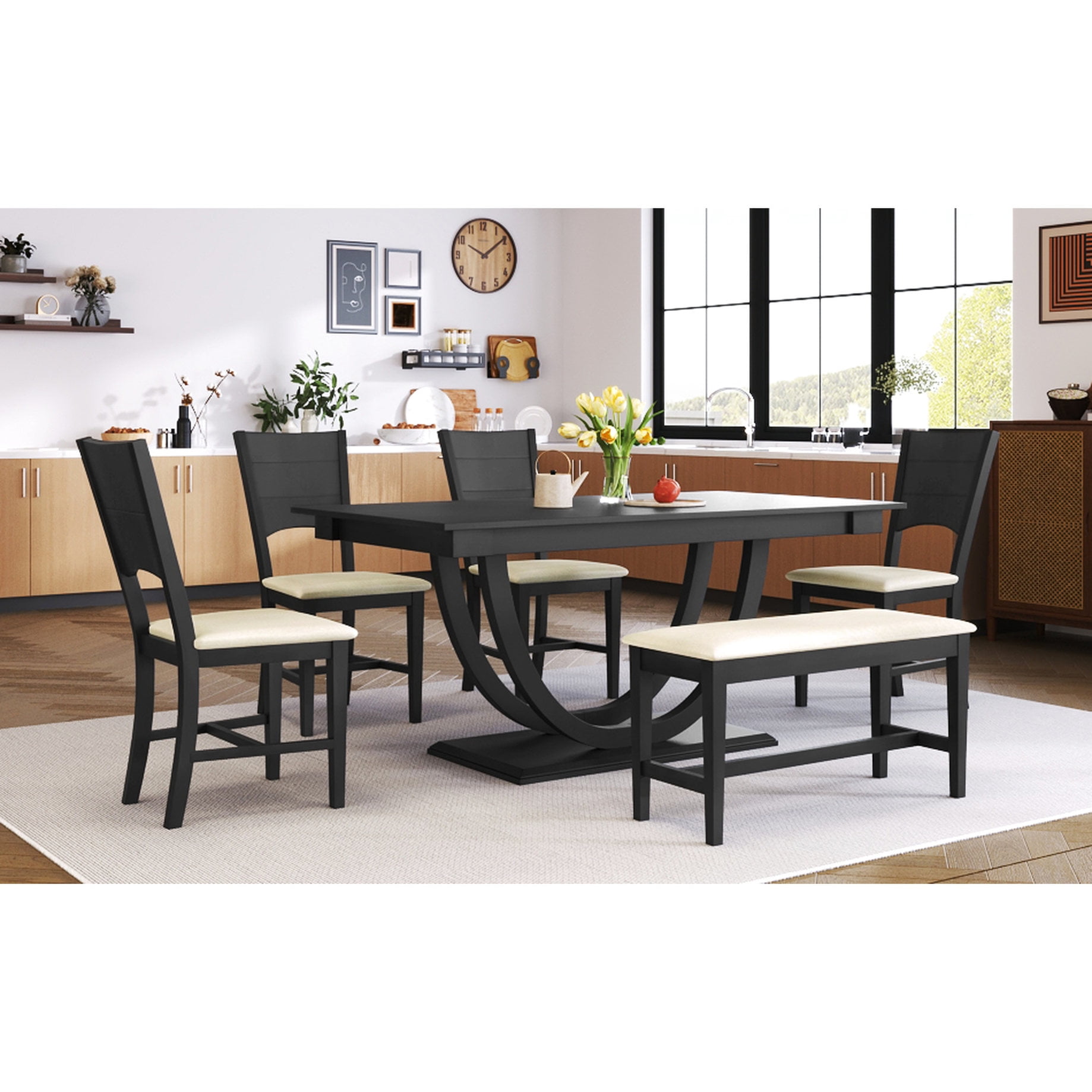 Solid Wood Construction with Half Round Legs - Dining Room Gathering ...