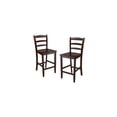 Solid Wood Counter Stools - 24 Inch Ladder Back Stools - Set of 2 ...