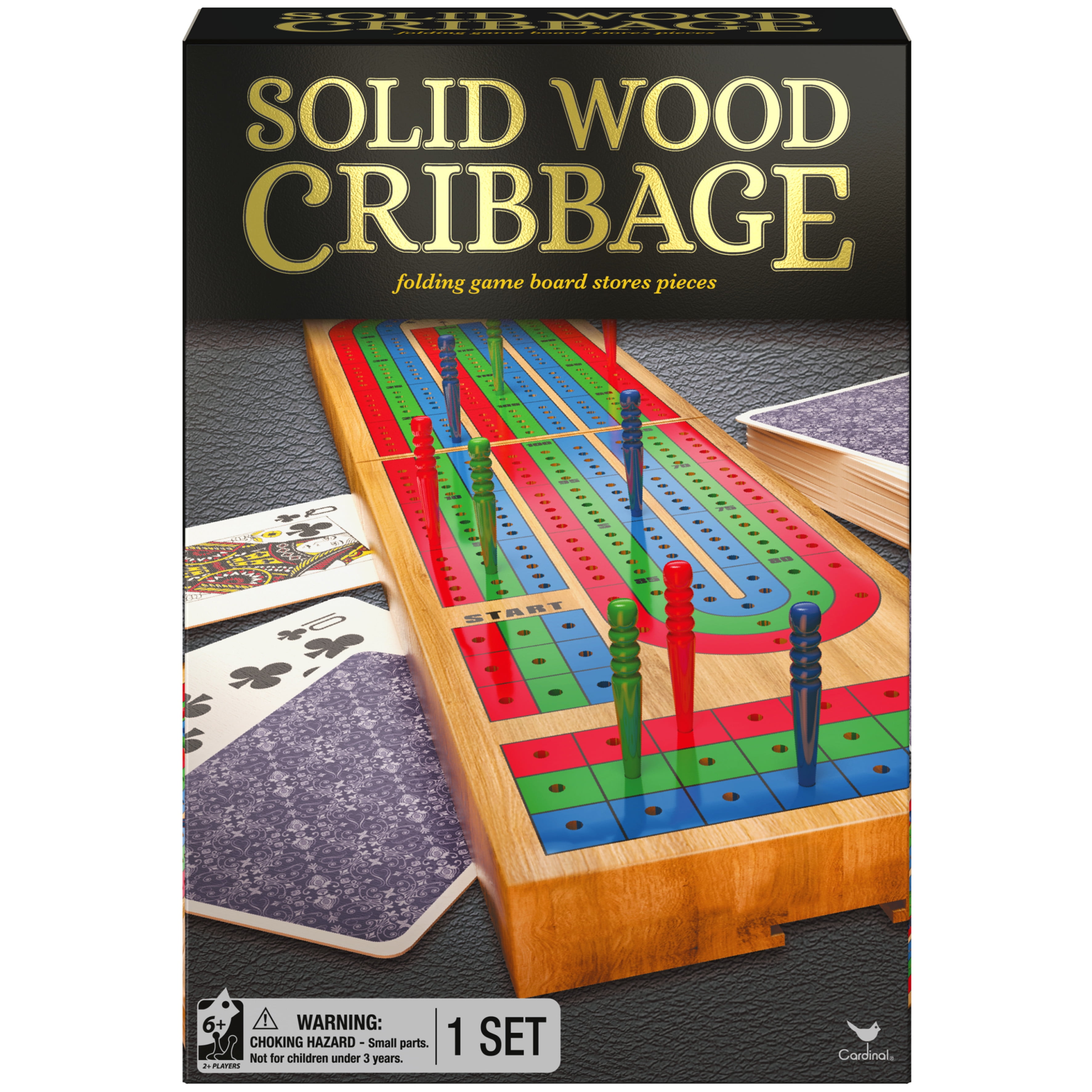 Solid Wood Cribbage Folding Board with Playing Cards - Walmart.com
