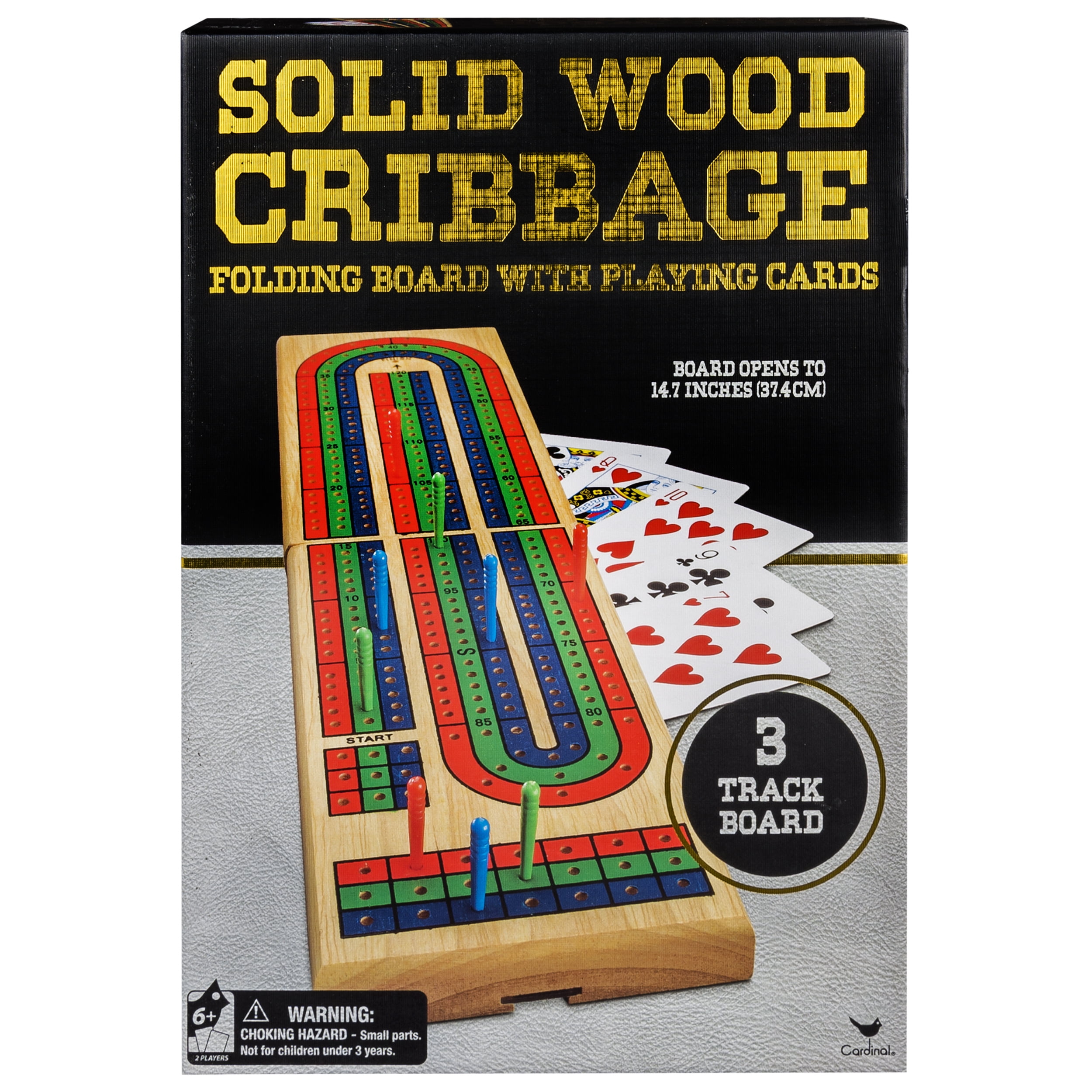 Solid Wood Cribbage Folding Board with Playing Cards - Walmart.com
