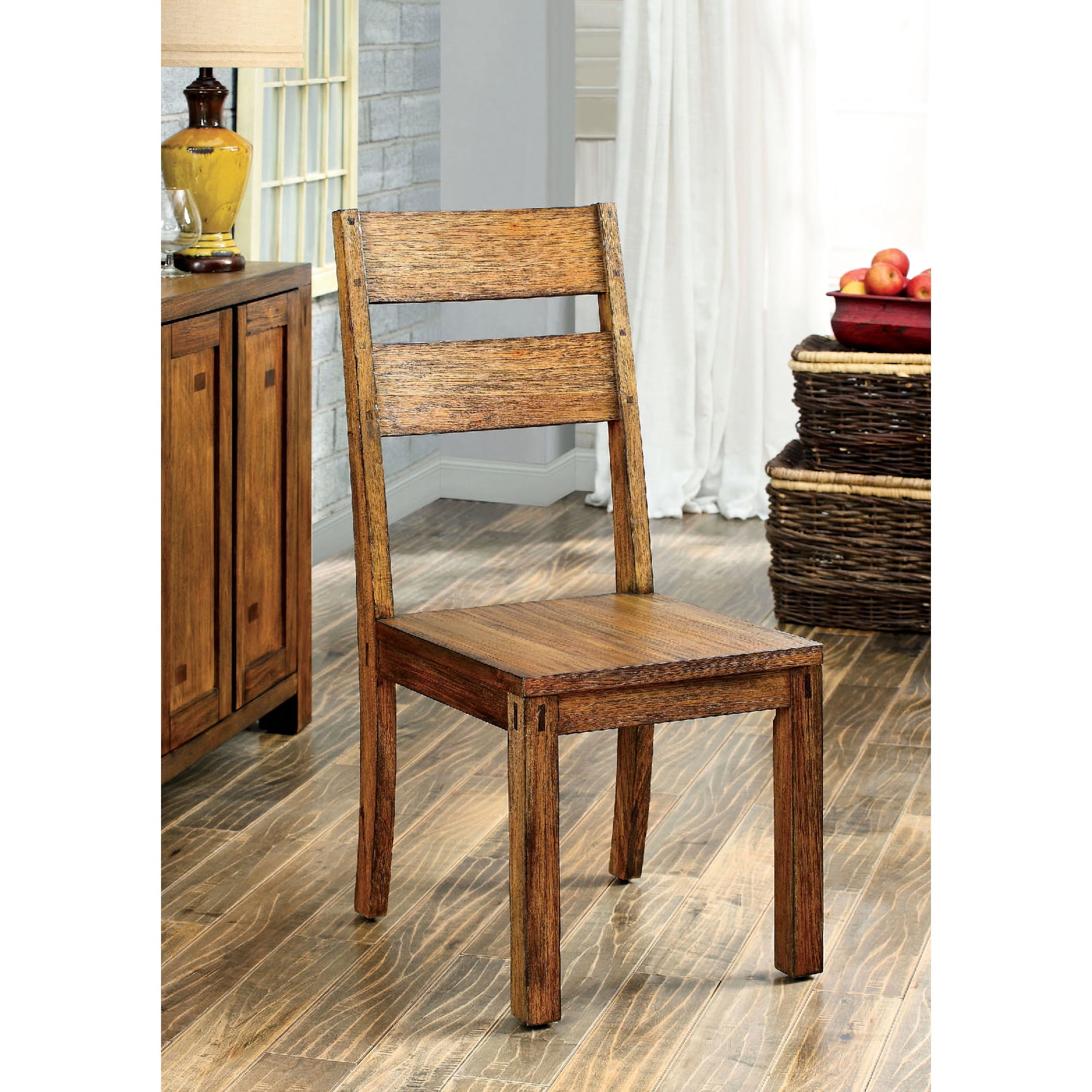 Solid Wood Dining Chairs / Rustic Design, 46" Package Depth, 2 Chairs ...