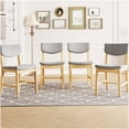 Solid Wood Dining Chairs Set of 4, Gray Upholstered Seat, Rustic Accent ...