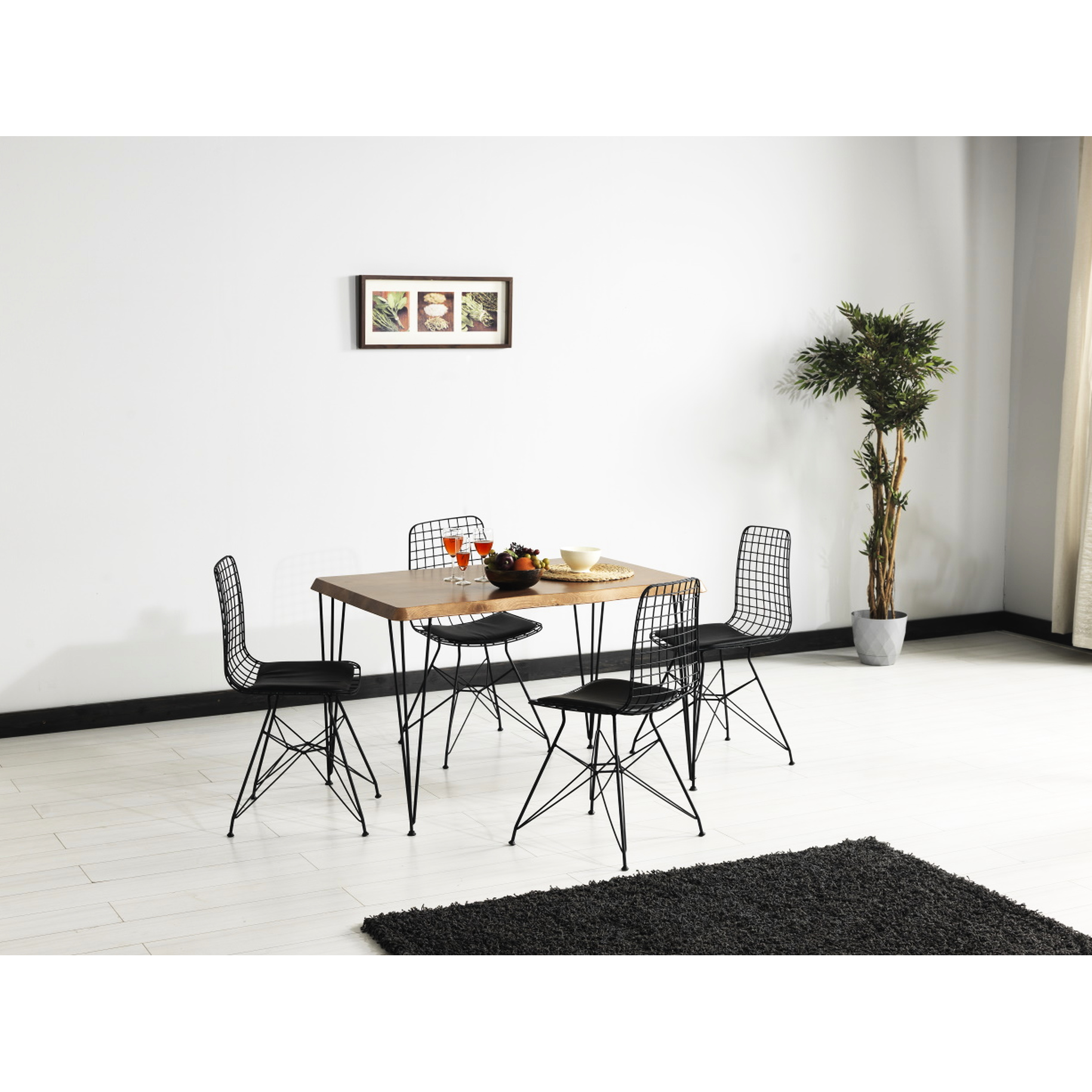 Solid Wood Dining Table For 6 Seats, Rectangular, Brown, Elegant ...