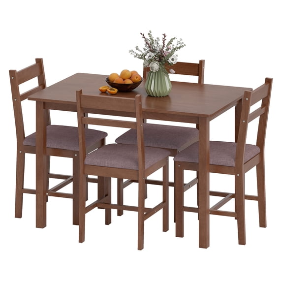 Solid Wood Dining Table Set for 4, Farmhouse Kitchen Table with ...