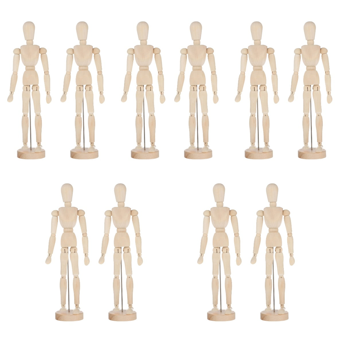 Solid Wood Doll Ornaments 10 Pcs Jointed Puppet Adornment Models ...
