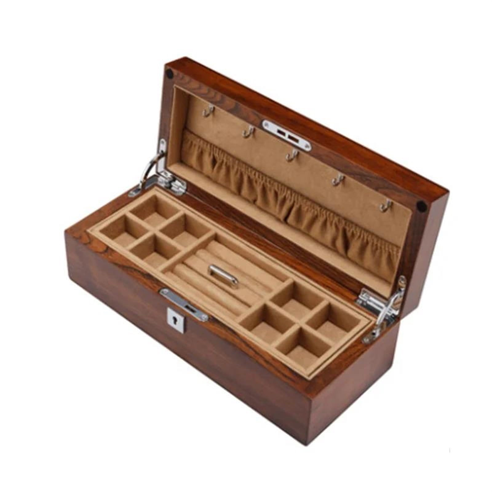 Solid Wood Double Jewellery Box Jewelry Collection Storage Box With ...