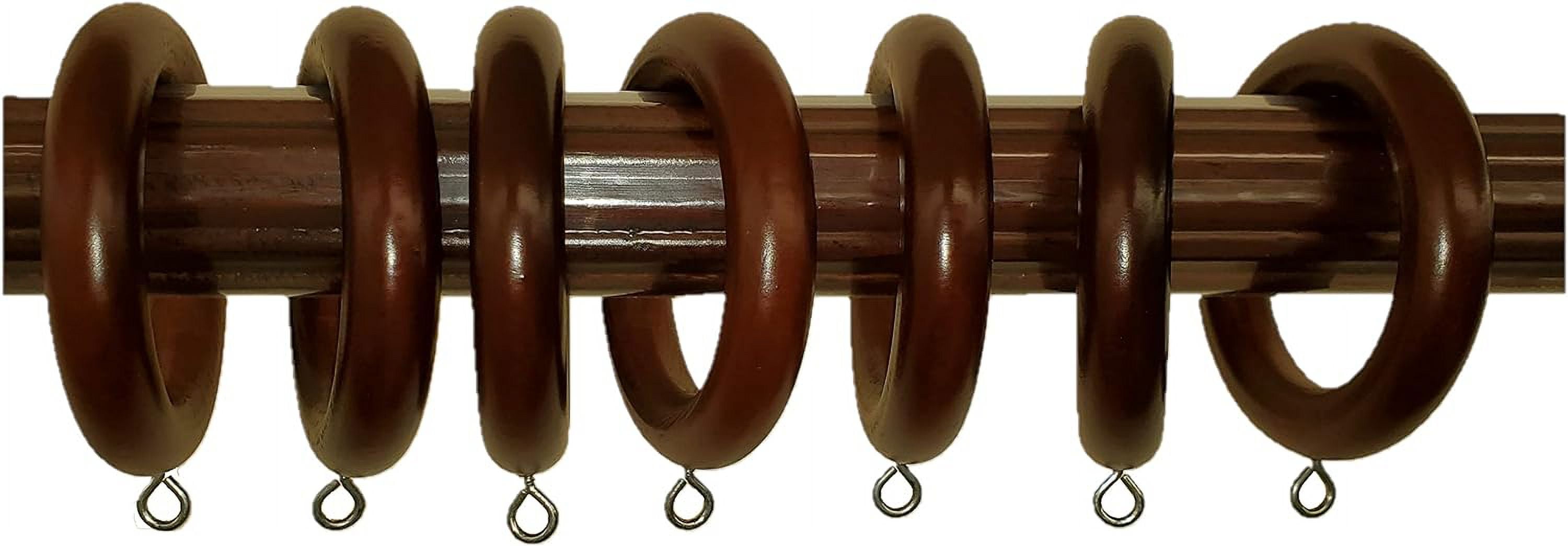 Solid Wood Drapery Rings with brass clips in Mahogany finish - Walmart.com