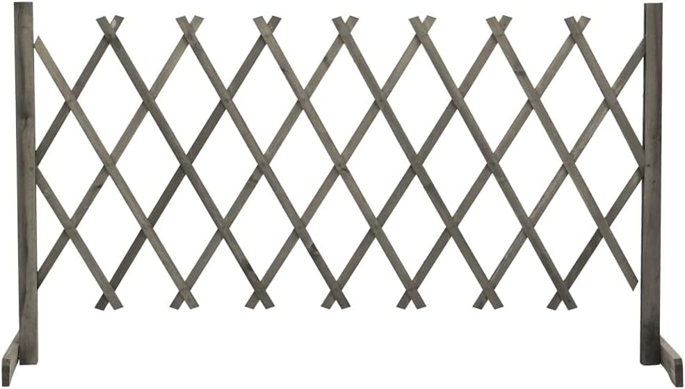 Solid Wood Expandable Garden Trellis Fence, Wood Garden Fence ...
