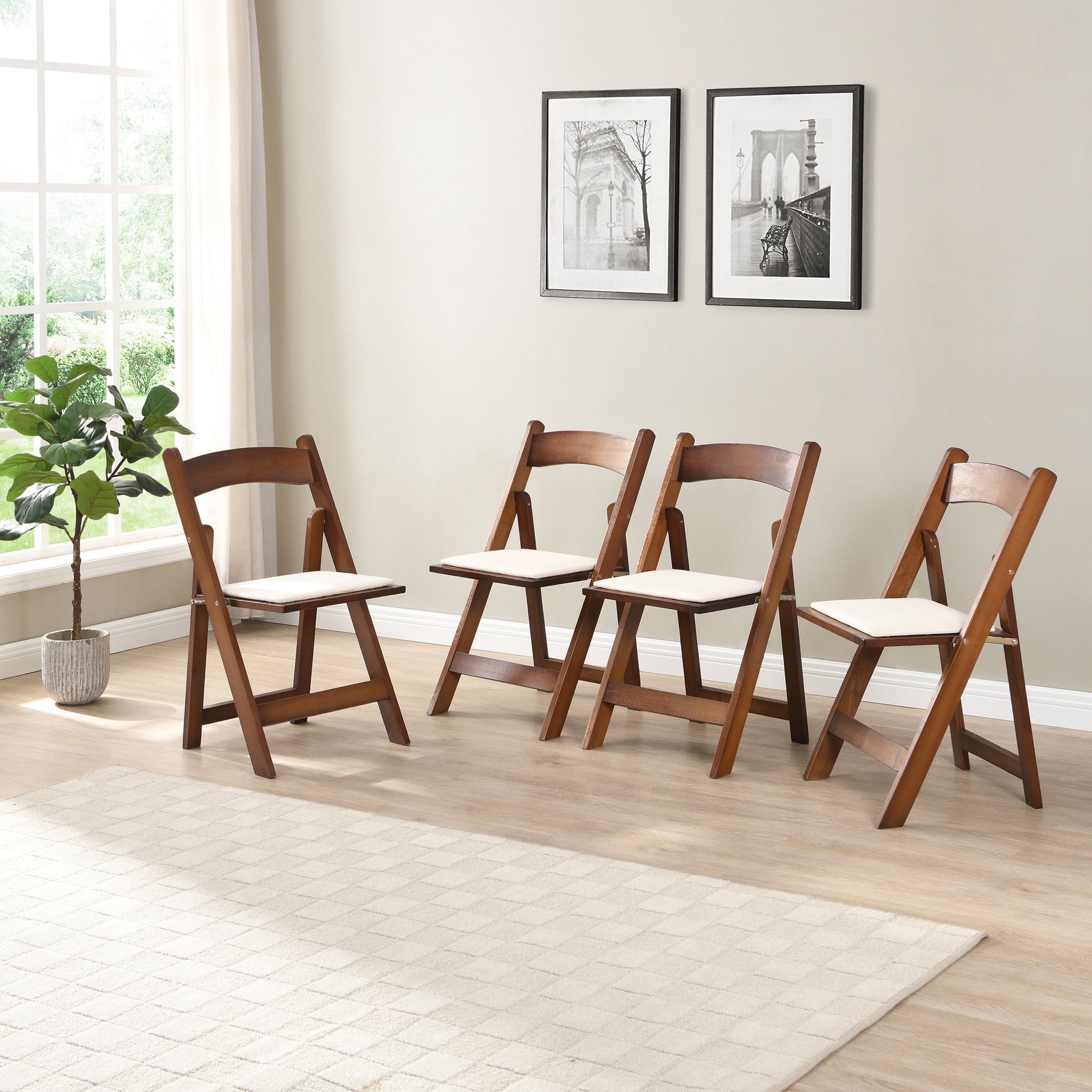 Solid Wood Folding Dining Chairs | Easy to Move, No Assembly Needed ...