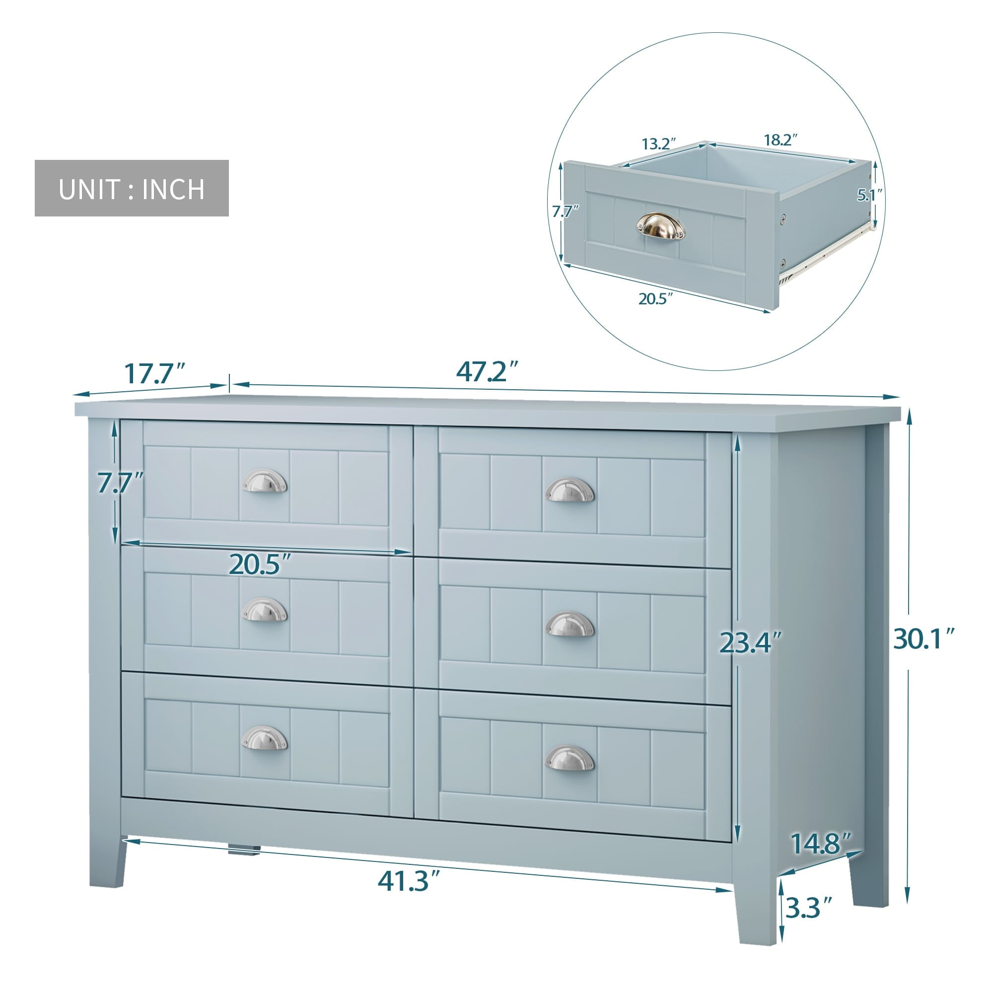Solid Wood Frame Drawer Dresser Bar Cabinet Side Cabinet, Plasticdoor ...