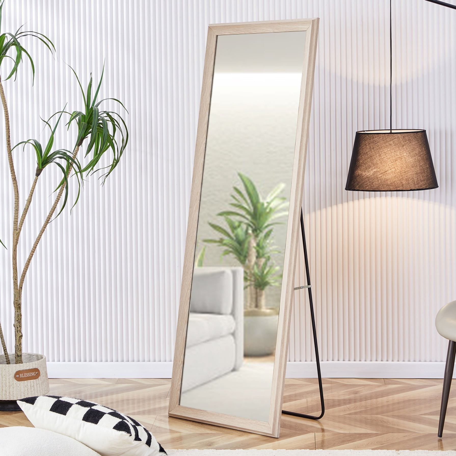 Solid Wood Frame Full-length Mirror, Wall Mirror for Bedroom, Bathrooms ...