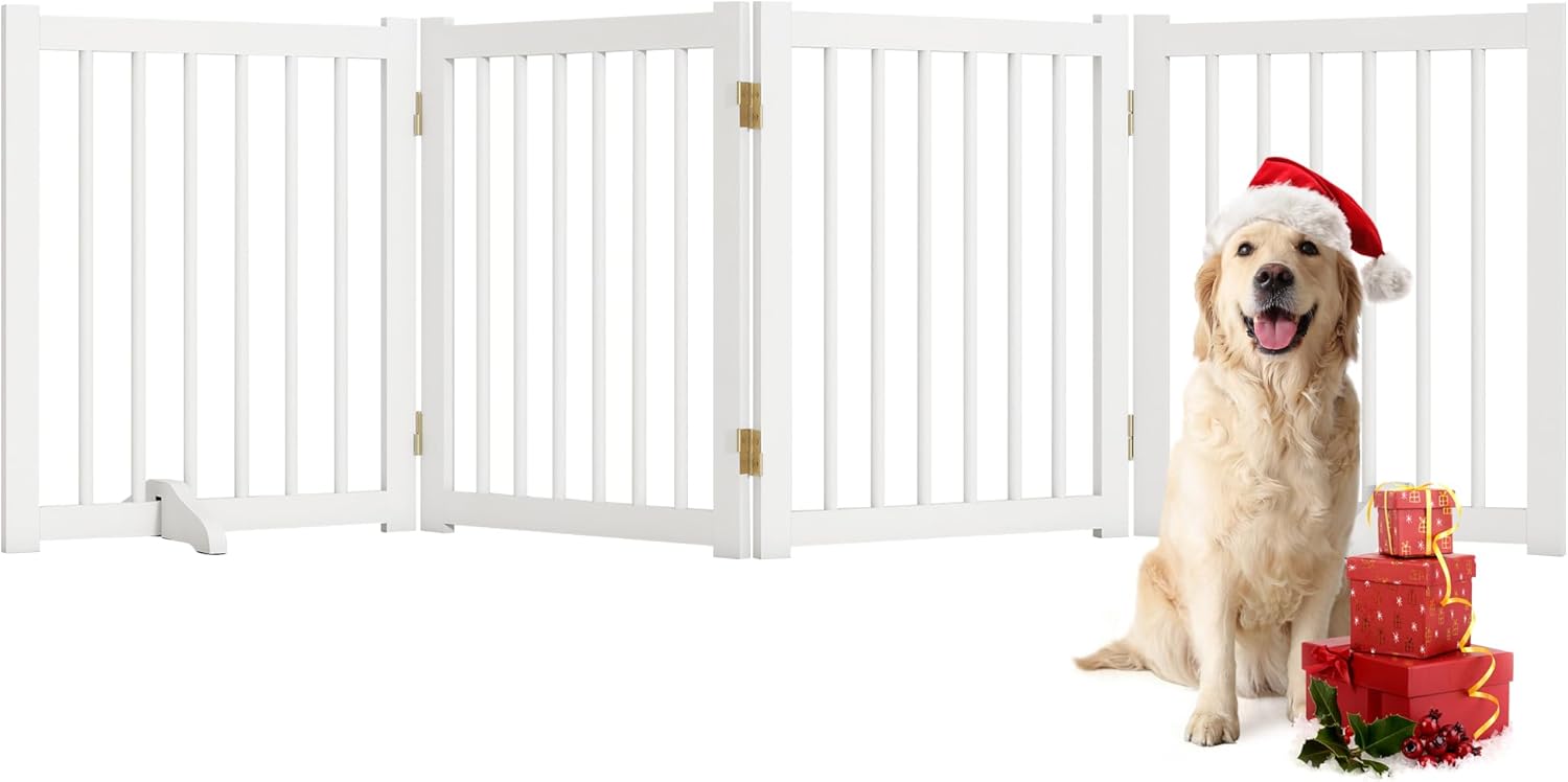Solid Wood Freestanding Pet Gate - 4 Panels 24