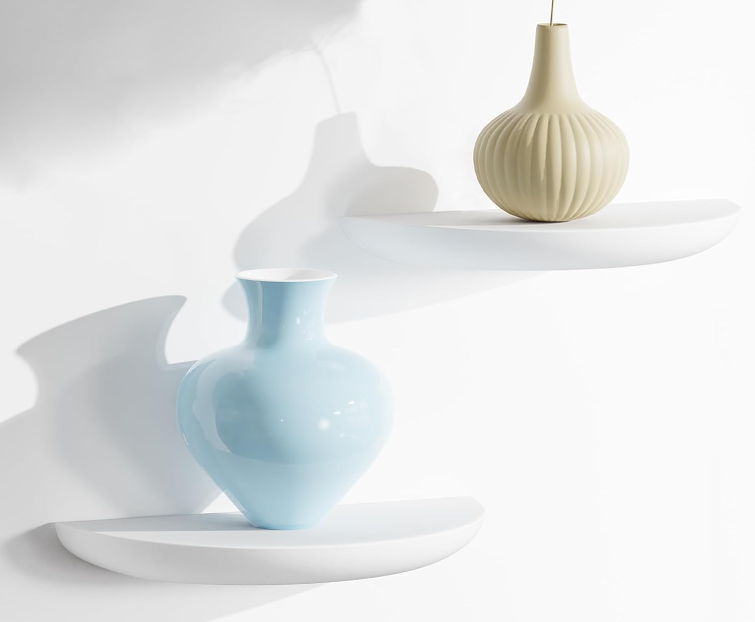 Solid Wood Half Round Floating Wall Shelves | Elegant Floating Shelves ...