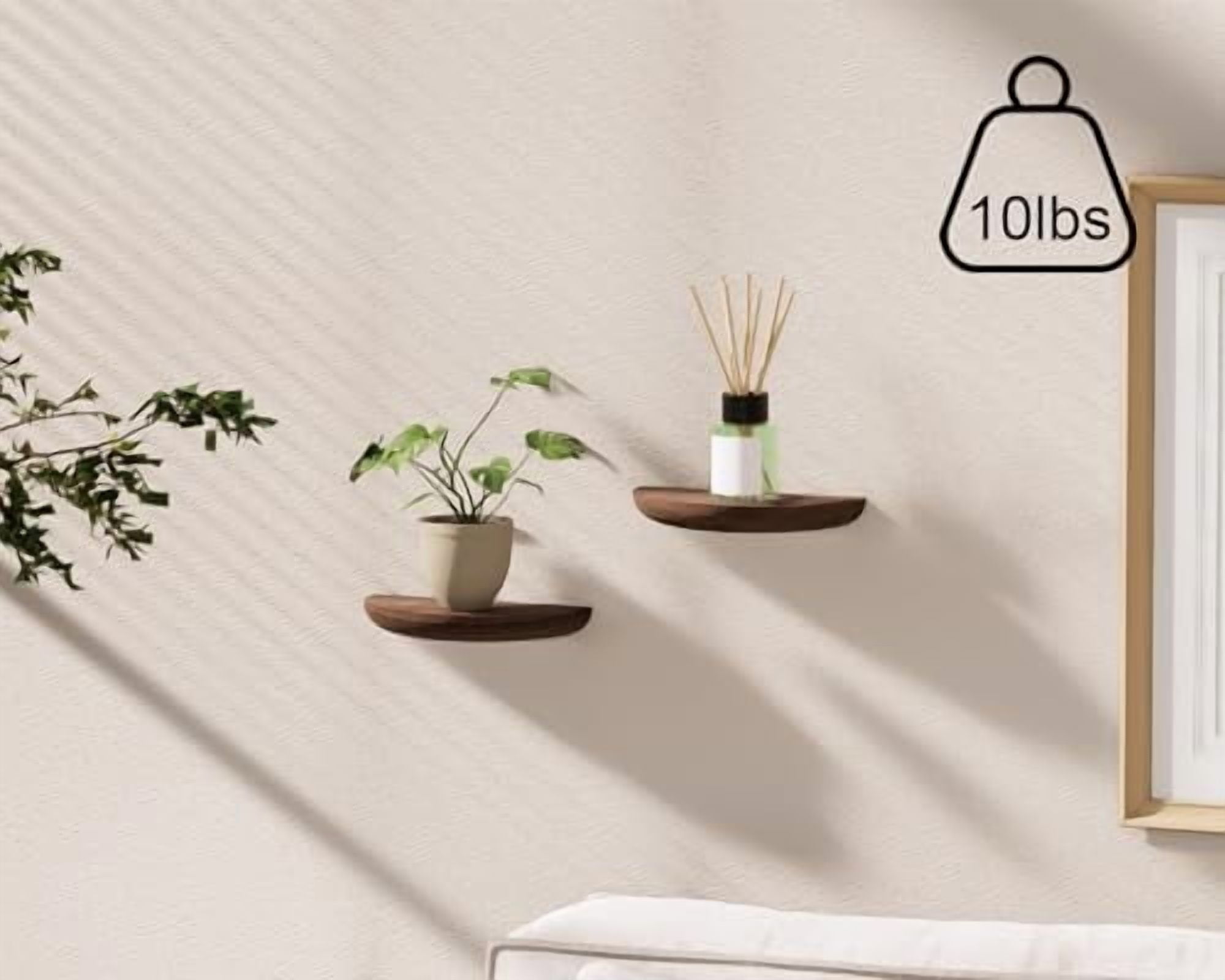 Solid Wood Half Round Floating Wall Shelves | Elegant Floating Shelves ...