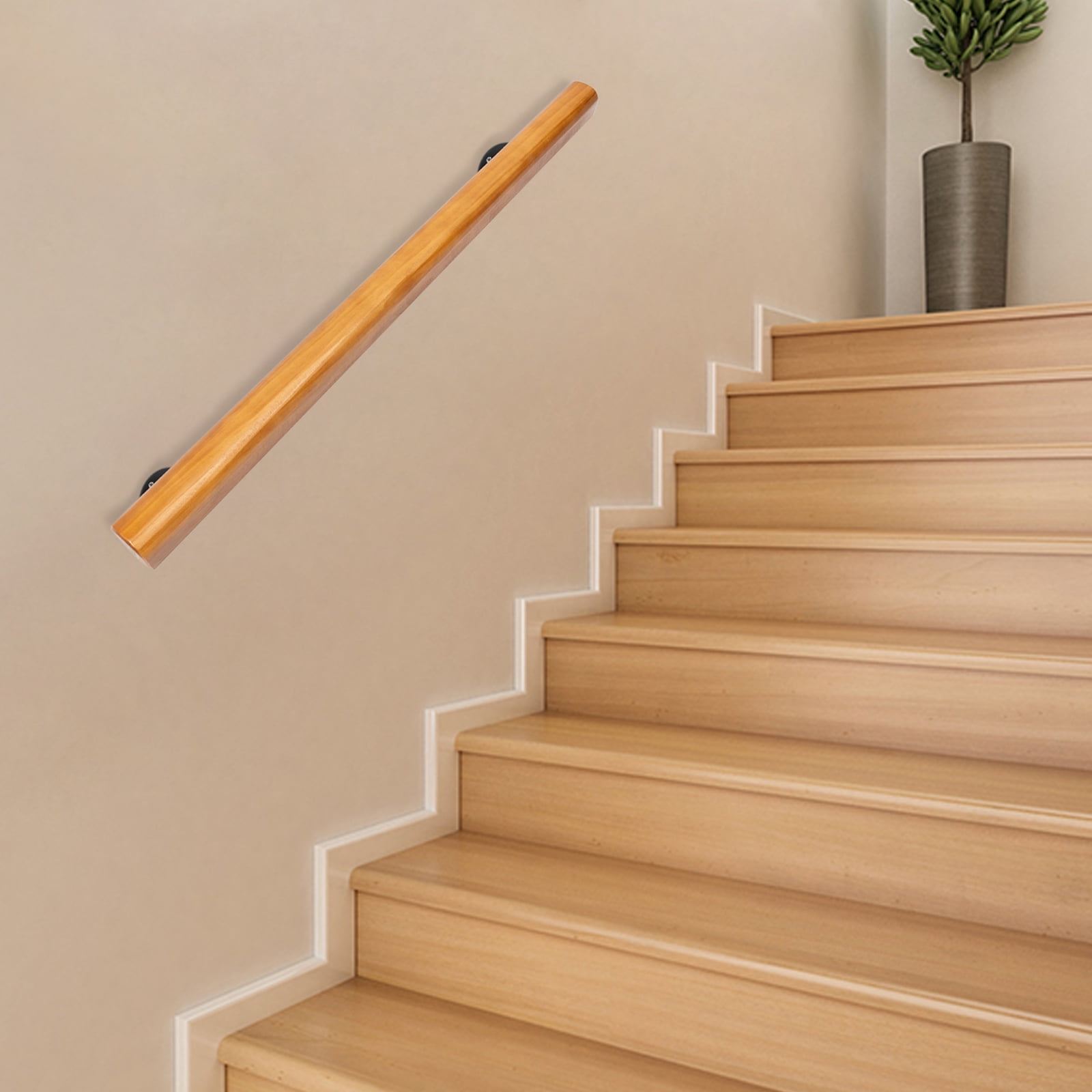 Solid Wood Handrails, 220lbs Weight Support, Anti-Slip, Easy-to-Install ...