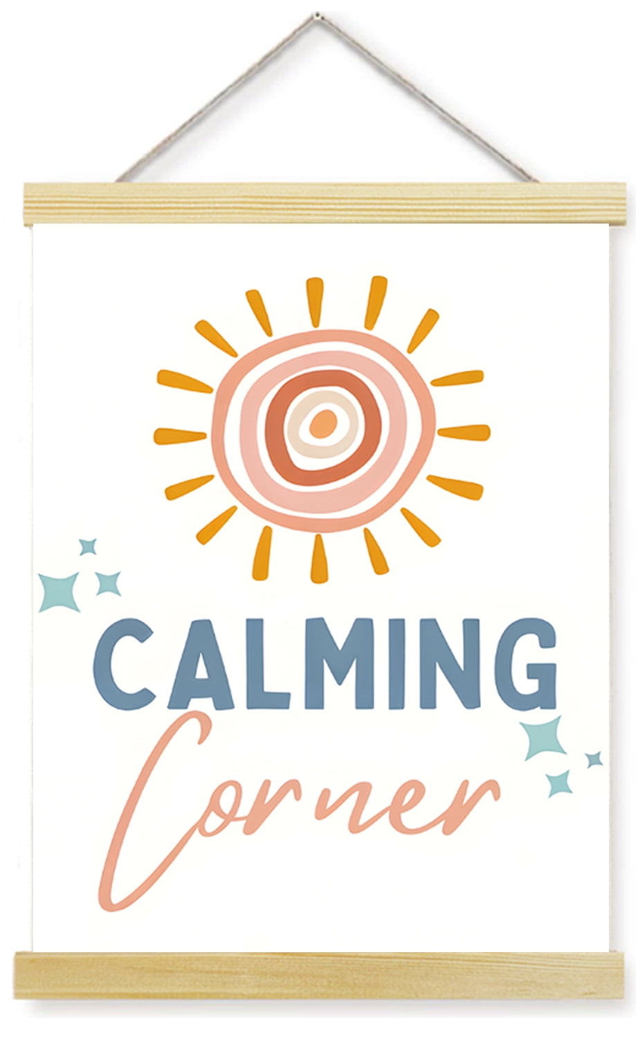 Solid Wood Hanging Scrolls Painting Calming Corner Classroom Decor ...