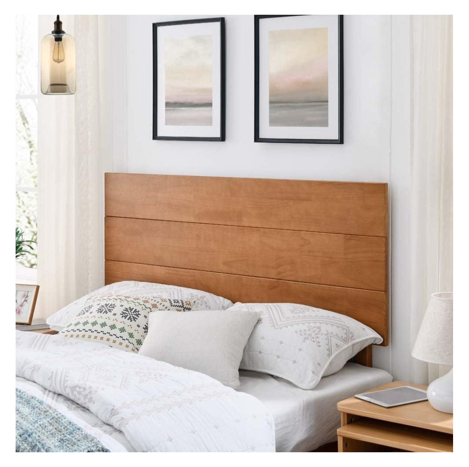 Solid Wood Headboard for Queen/King Size Bed with Flat Panel Design ...