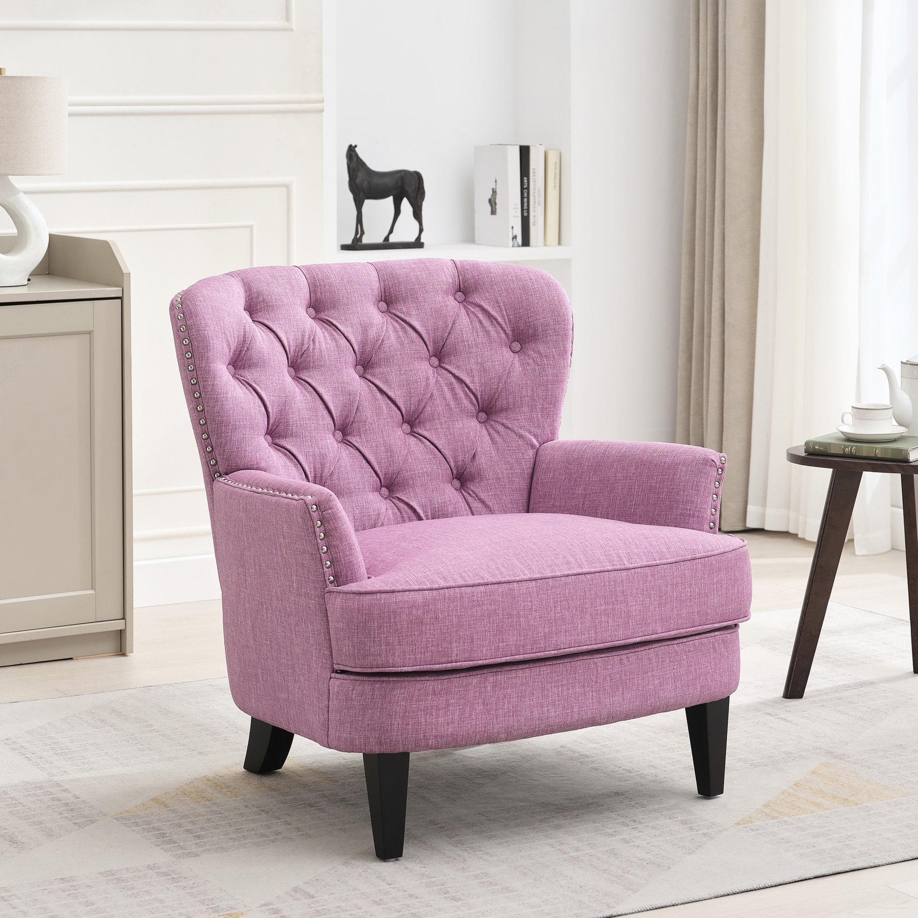 Solid Wood Legs Chair - Curved Back for Support - Different Home ...