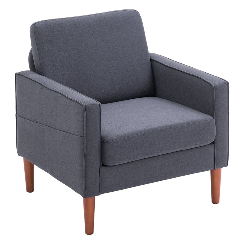 Solid Wood Legs Nuclear Bomb II Single Seat Accent Chair Grey - Walmart.com