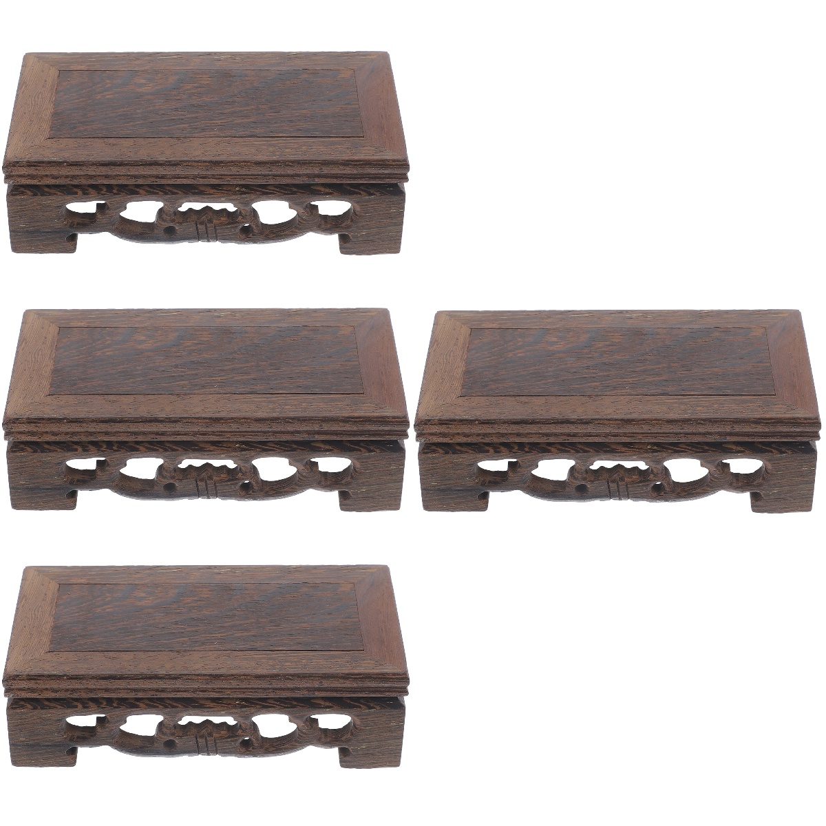 Solid Wood Lifting Base Chinese Display Stand Storage Shelves Planter ...