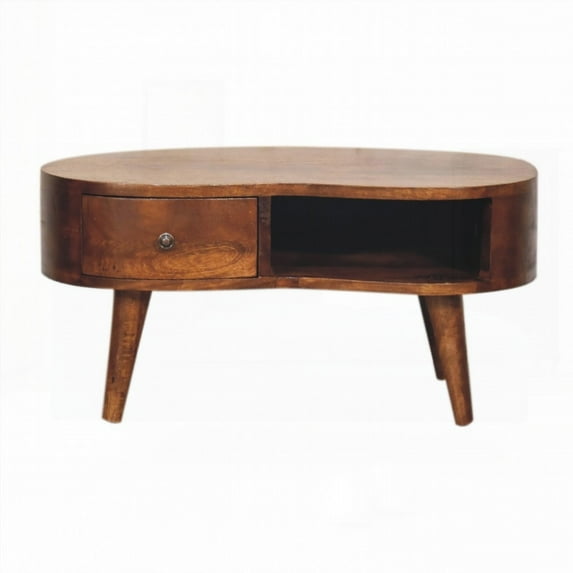 Solid Wood Mini Coffee Table featuring Chestnut and Nordic Elements ...