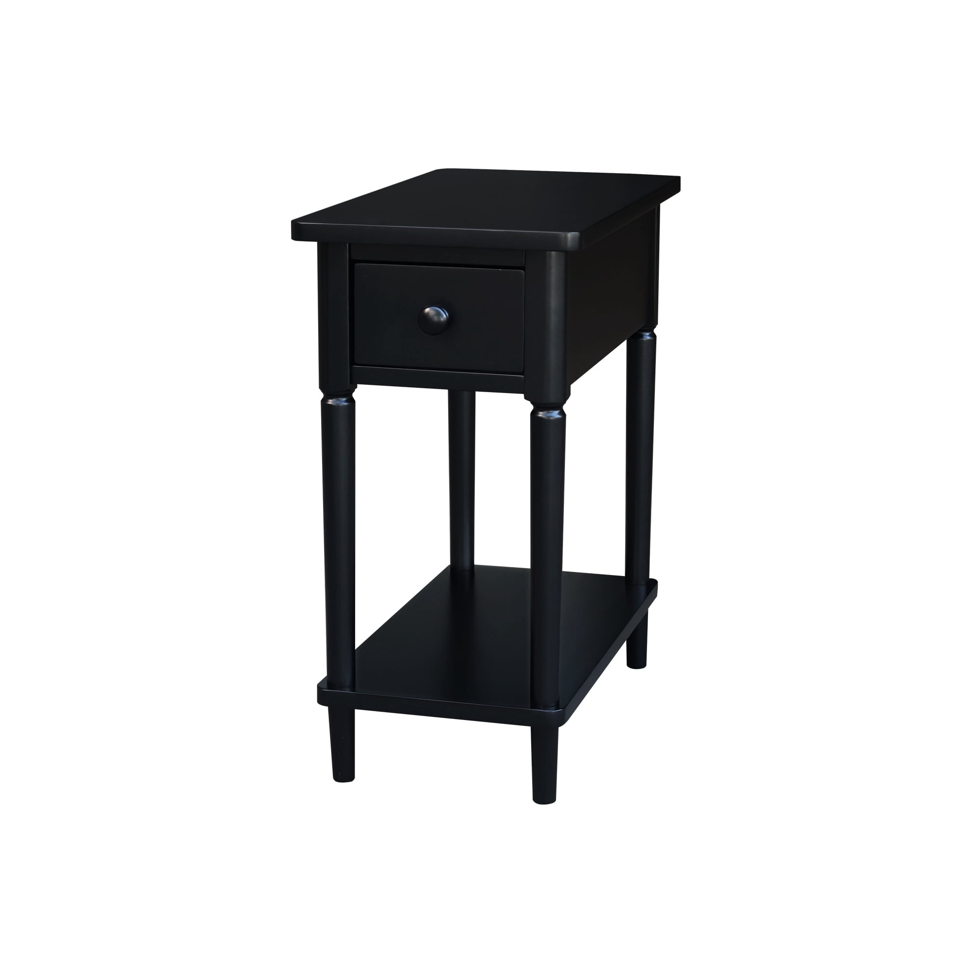 Solid Wood Narrow Side Table in Black - Walmart.com
