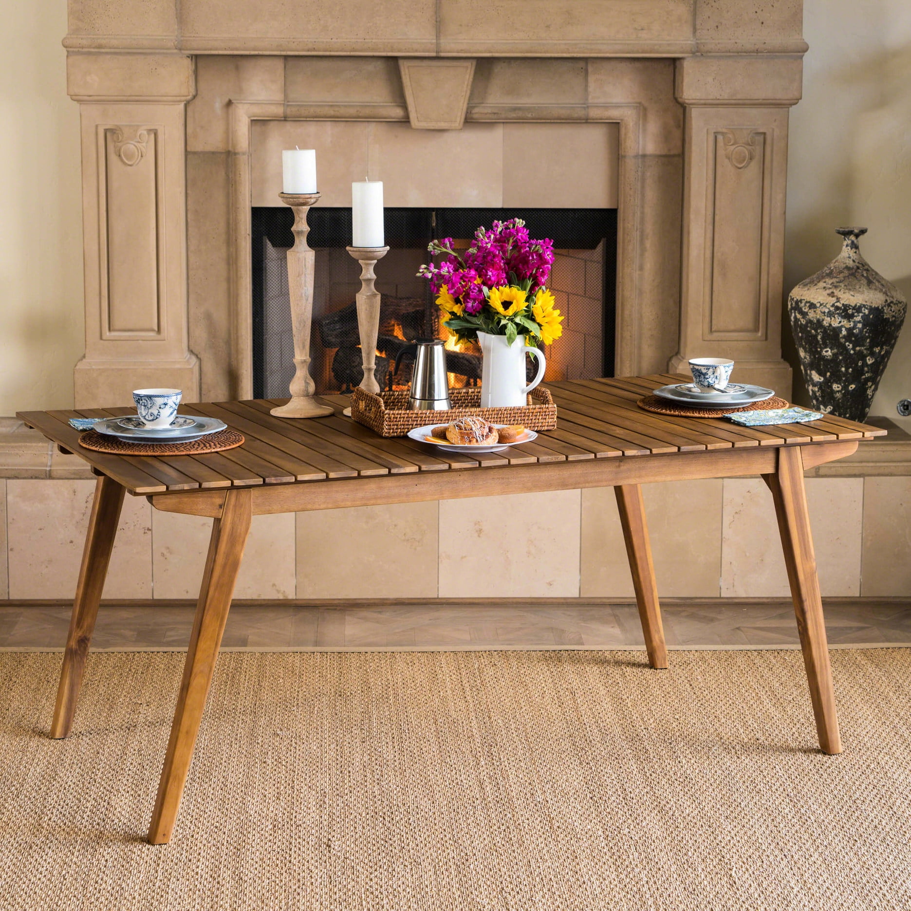 Solid Wood Outdoor Dining Table 69" | Simple Design for Outdoor ...