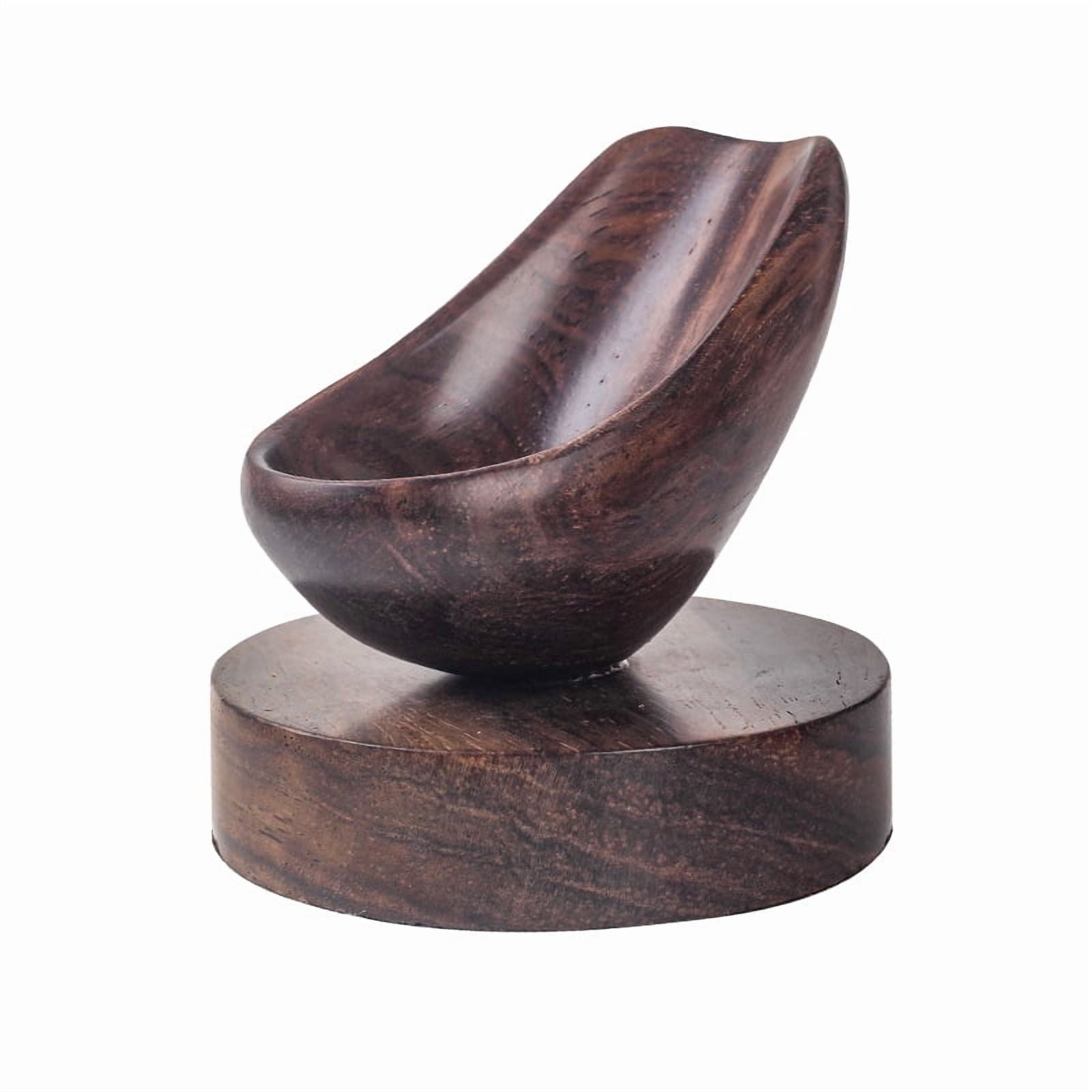 Red Ebony Wood Pipe Stand – Brown, Spoon-Shaped Single Holder Display ...