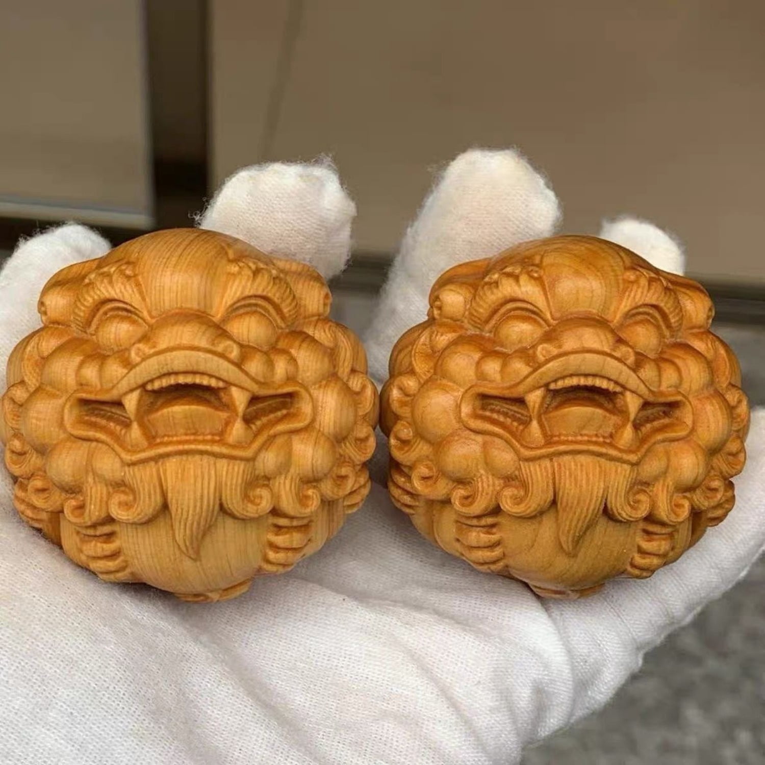 Solid Wood Pixiu Handball Massage Grip Carving Handheld Decompression ...