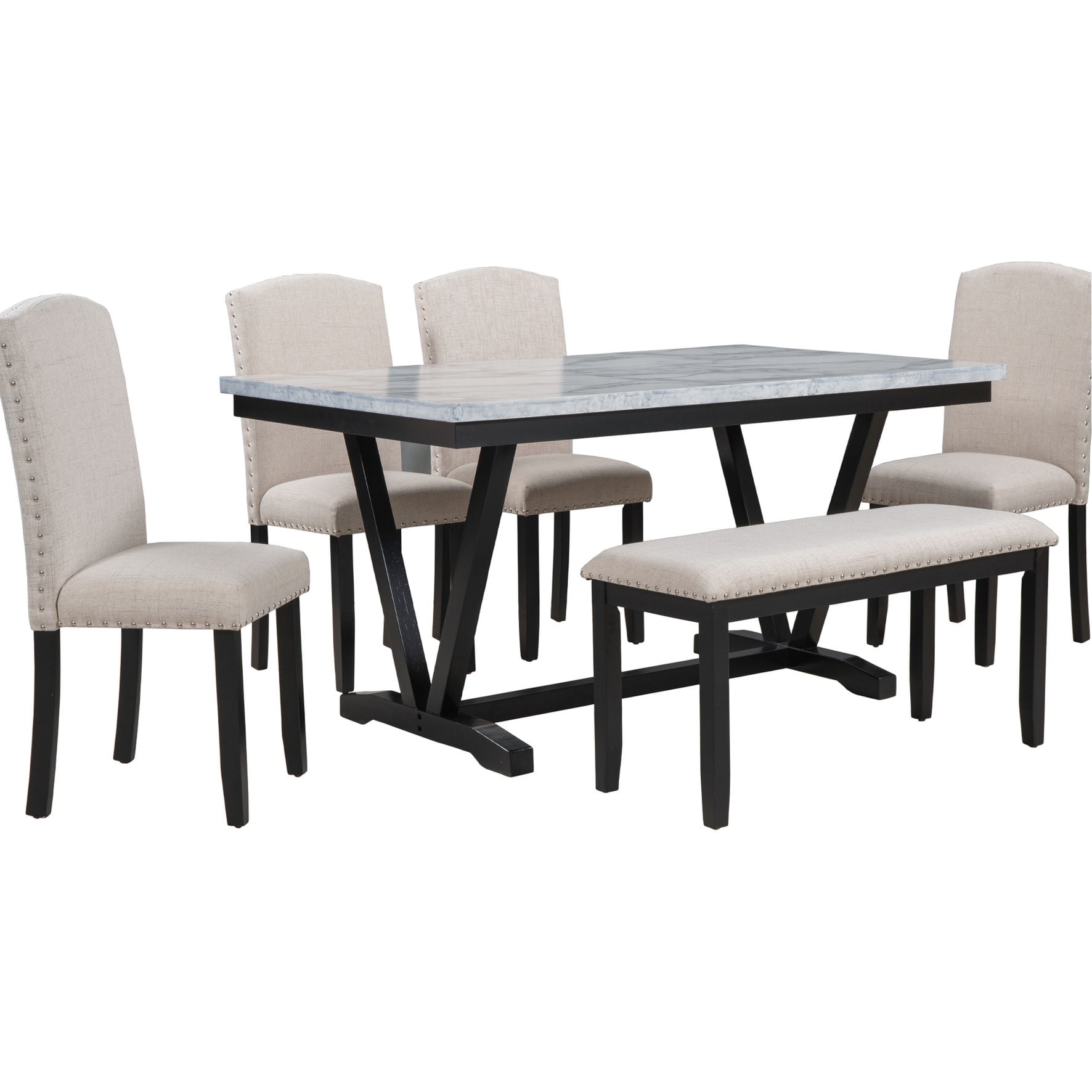 Solid Wood Plywood, V-shaped Table Legs - Stable & Solid Structure ...