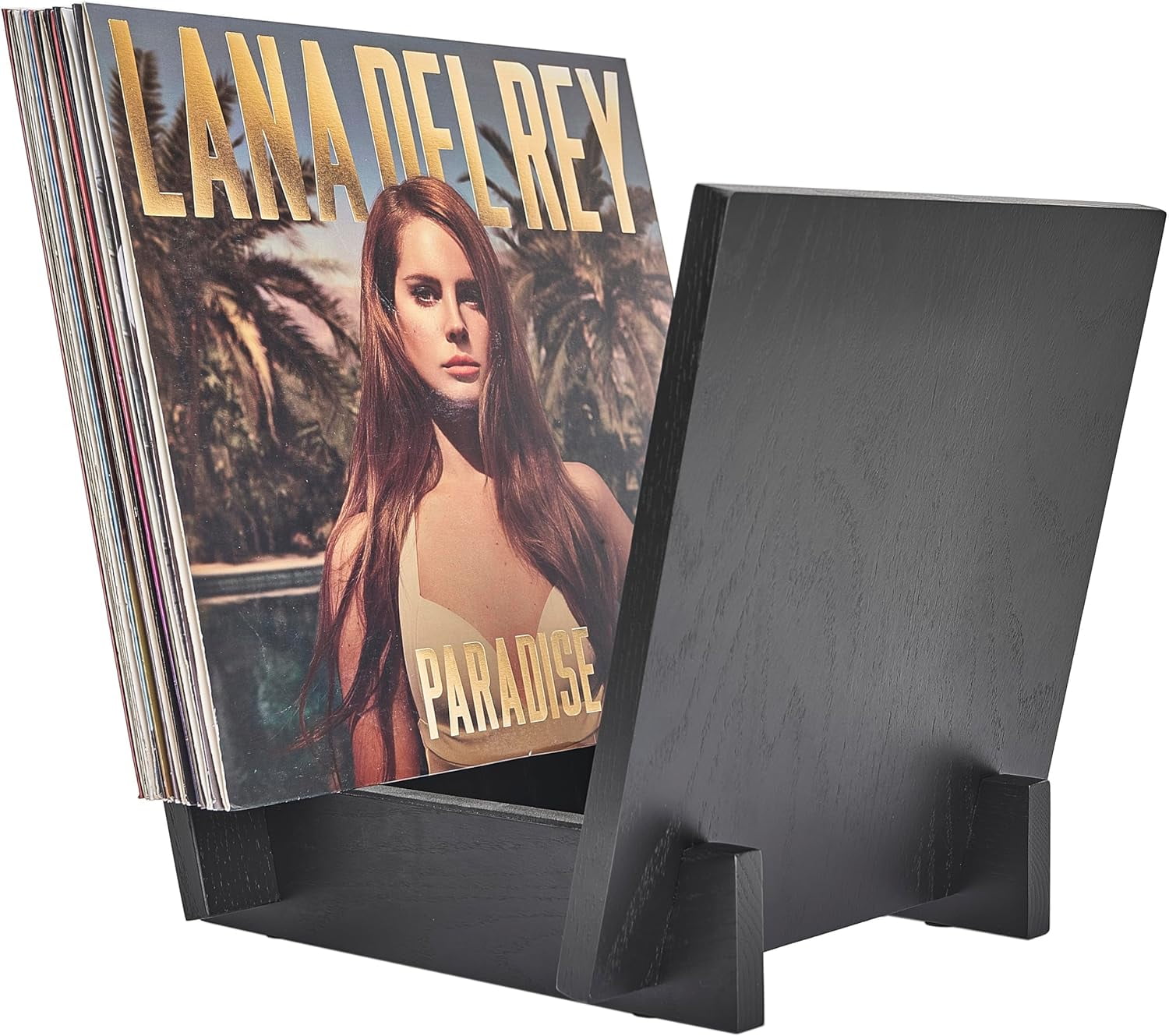 Solid Wood Record Holder - Black Oak Wooden Vinyl Record Stand, V ...