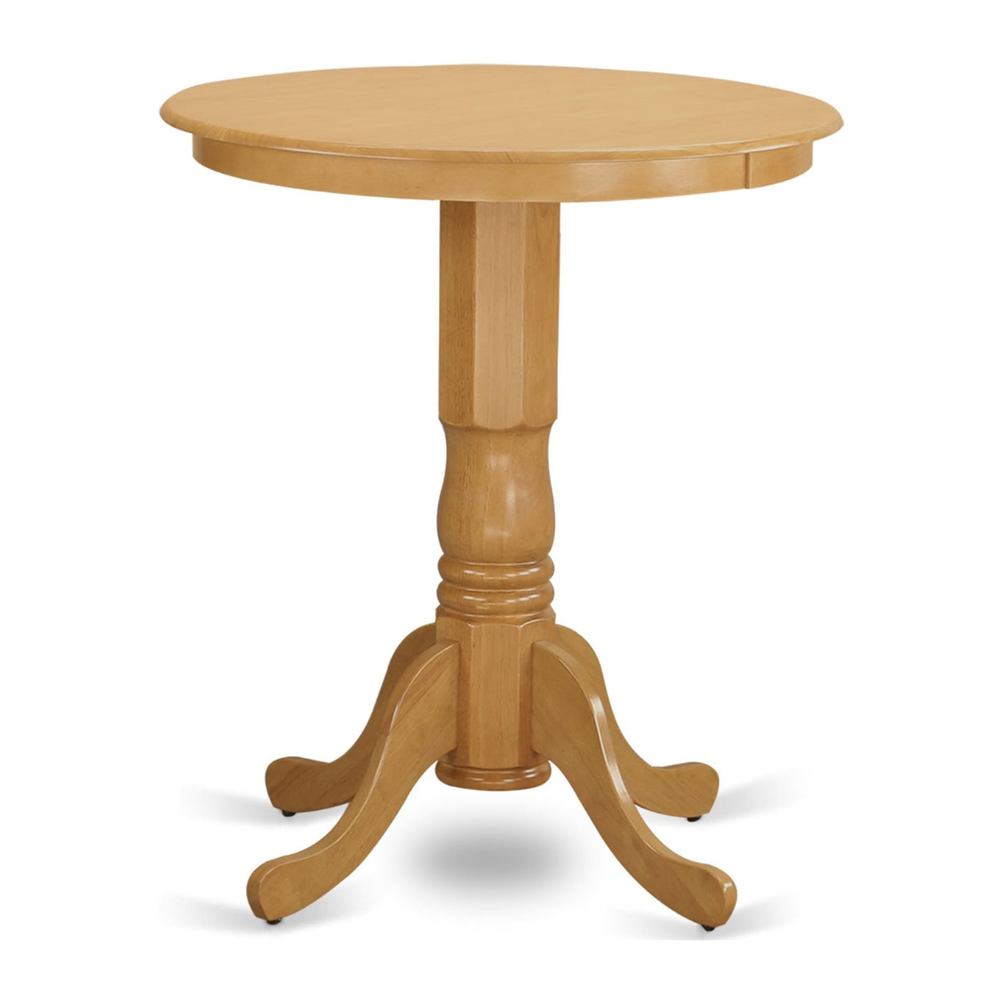 Solid Wood Round Counter Height Table - No MDF or Veneer - Oak Finish ...