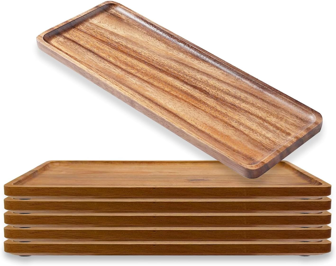 Solid Wood Serving Platters and Trays of Natural Acacia Wood Log ...