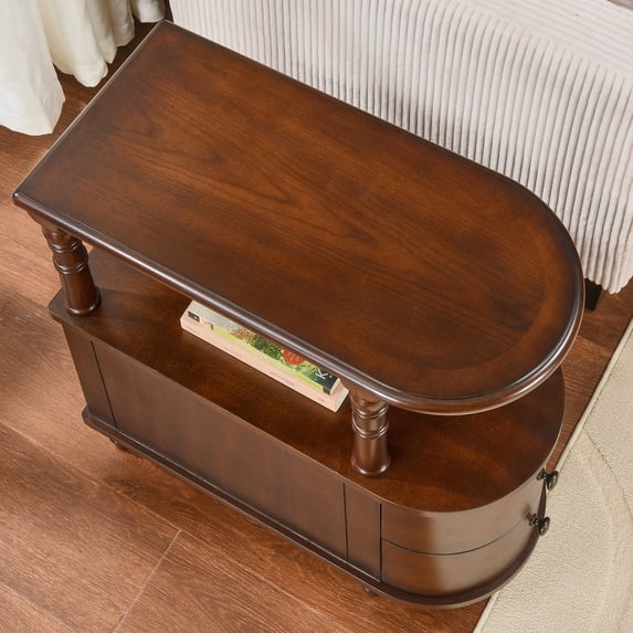 Solid Wood Small End Table, Fully Assembled Hexagon Sofa Side Table ...