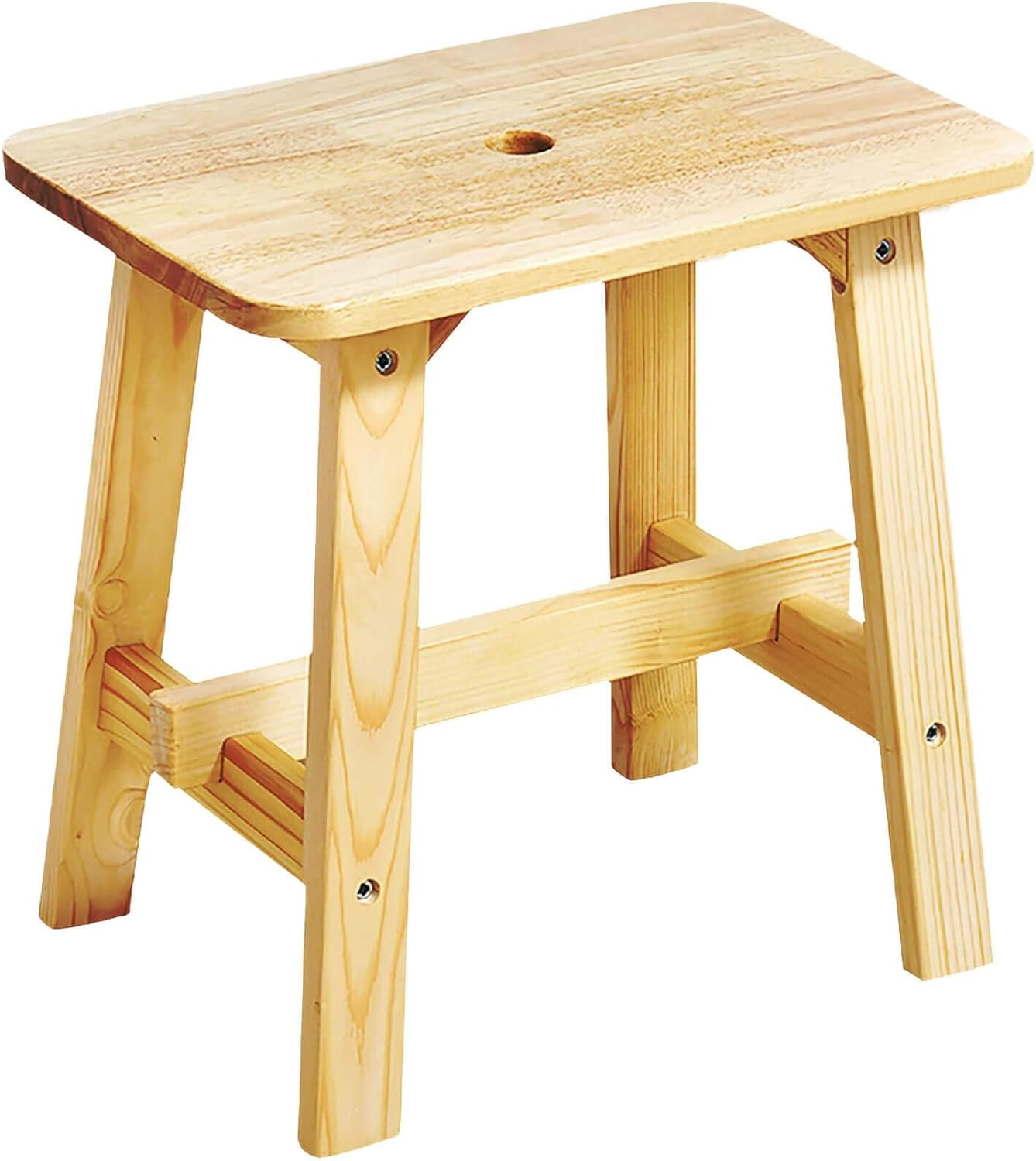 Solid Wood Stool, Small Wooden Stool Rectangle, Vanity Stool for Living ...