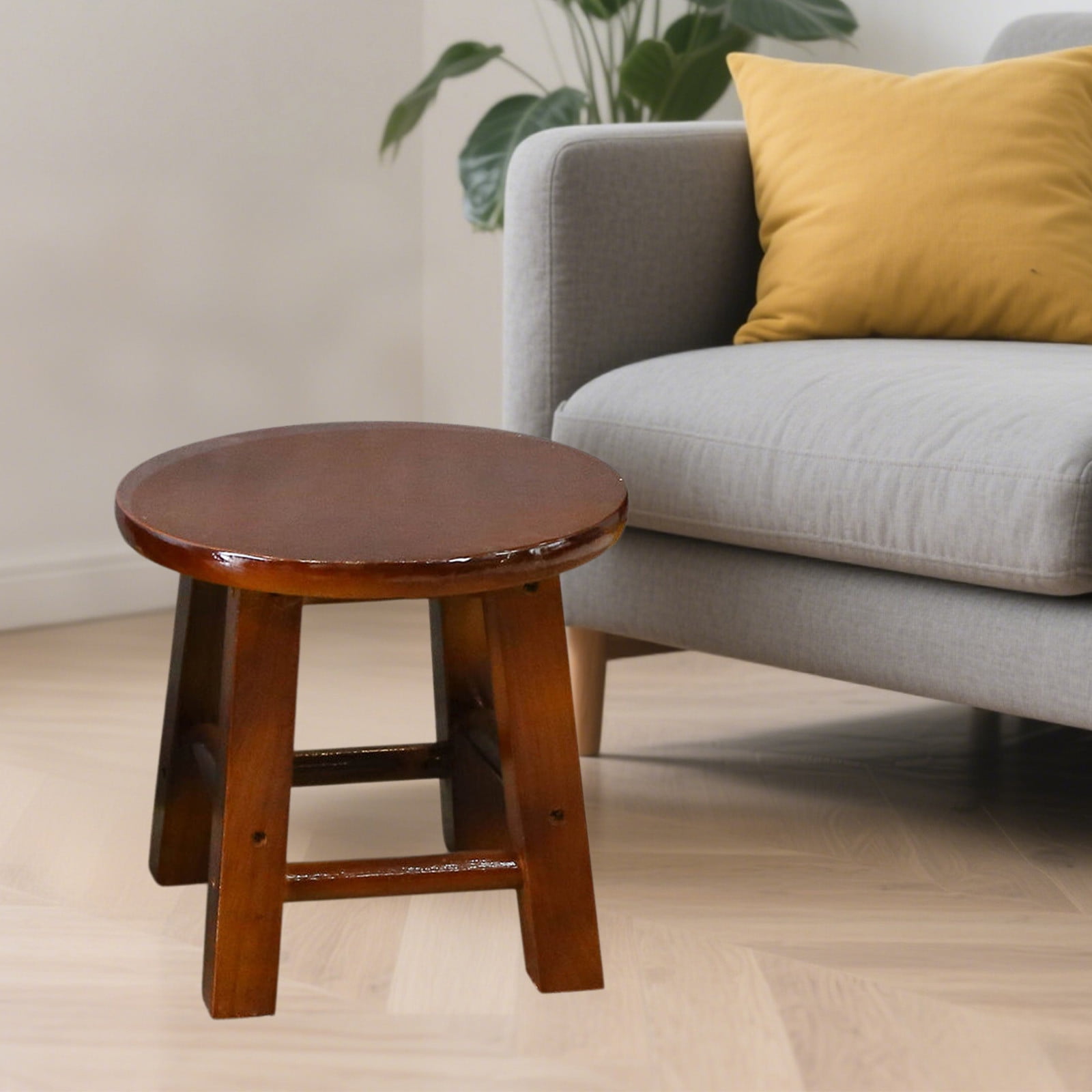 Solid Wood Stool - Waterproof Square Foot Stool for Kitchen, Entryway ...