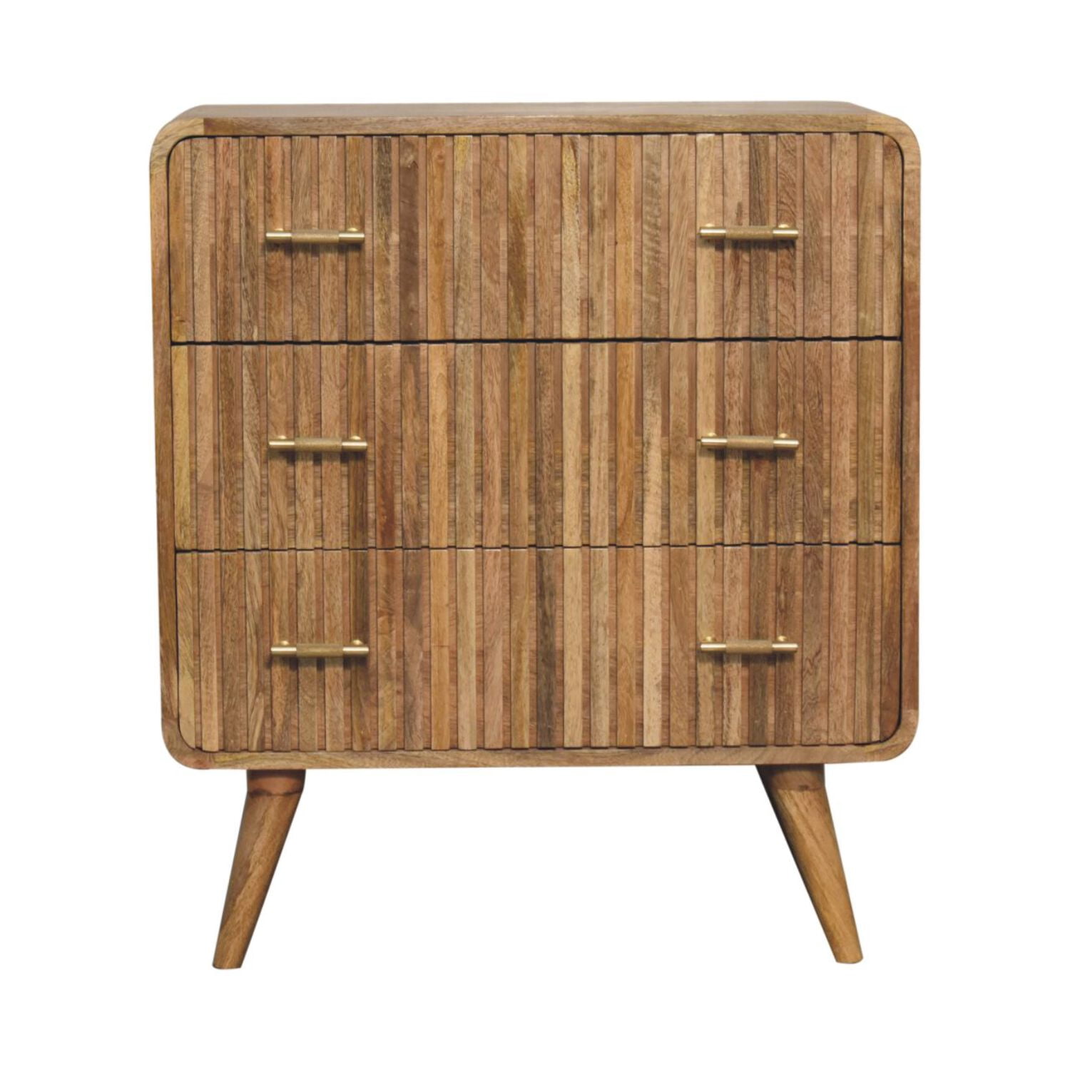 Solid Wood T Bar Ridged Chest Chest 3 4 Drawers Oak Brown Light Brown ...