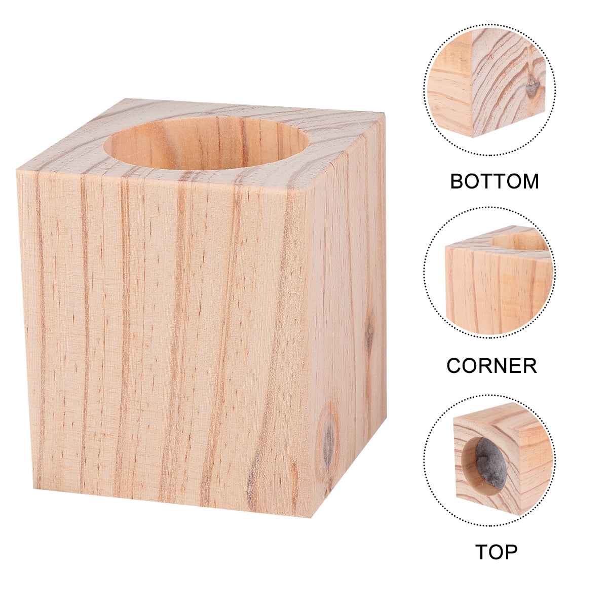 Solid Wood Round Table Lifts Furniture Leg Riser Lifters (Increase 5cm ...