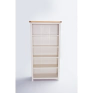 Nathan James Beacon 3-Shelf Bookcase with Seagrass Cabinet, Solid Wood ...