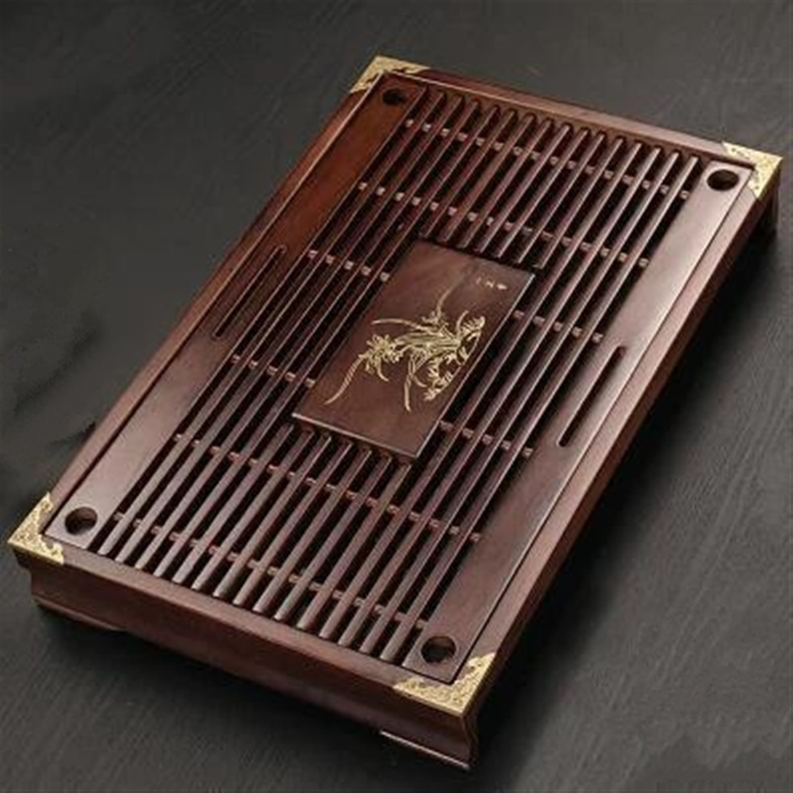Solid Wood Tea Tray Drainage Water Storage Kung Fu Tea Set Drawer Tea ...