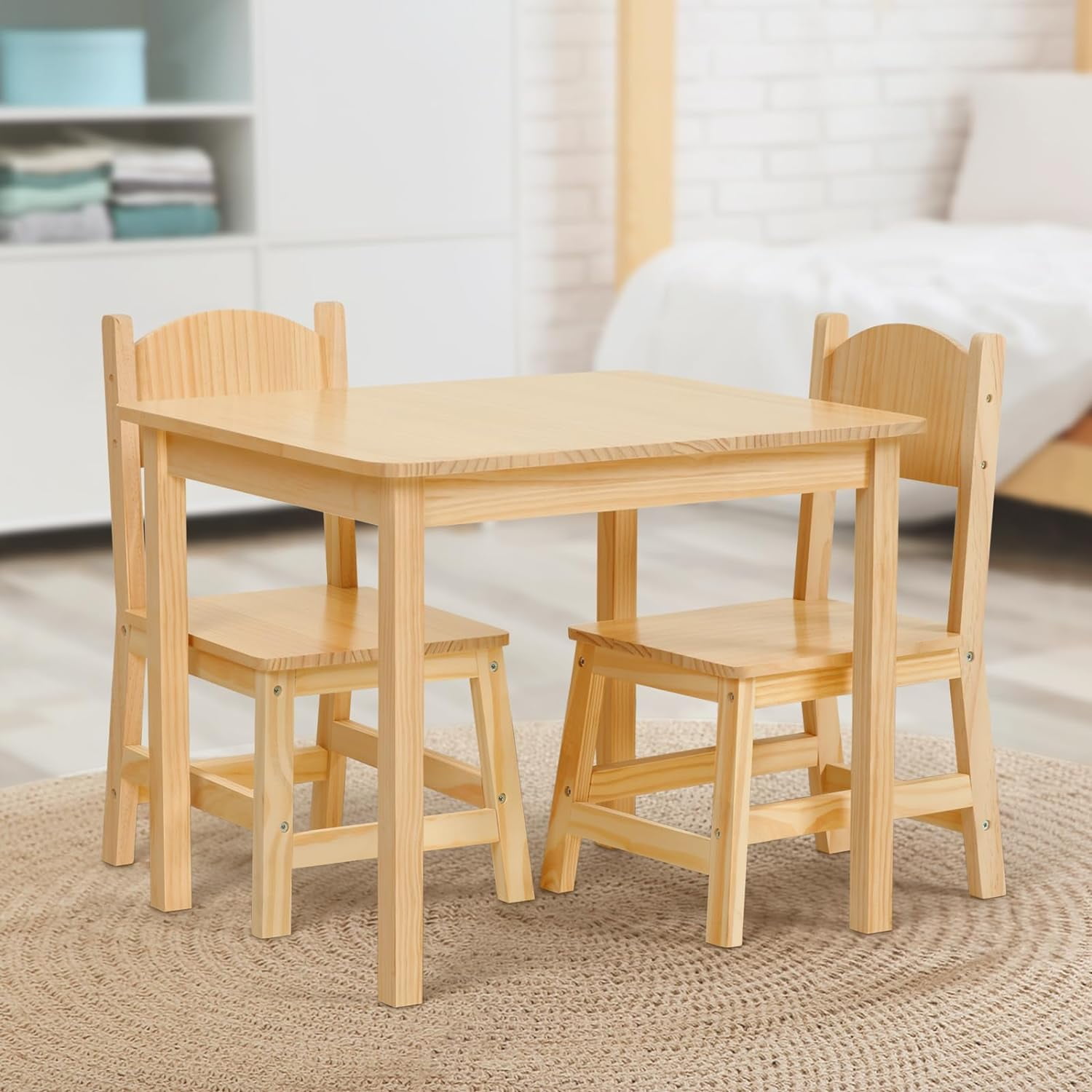 Solid Wood Toddler Table and Chair Set, Ergonomically Designed Kids ...