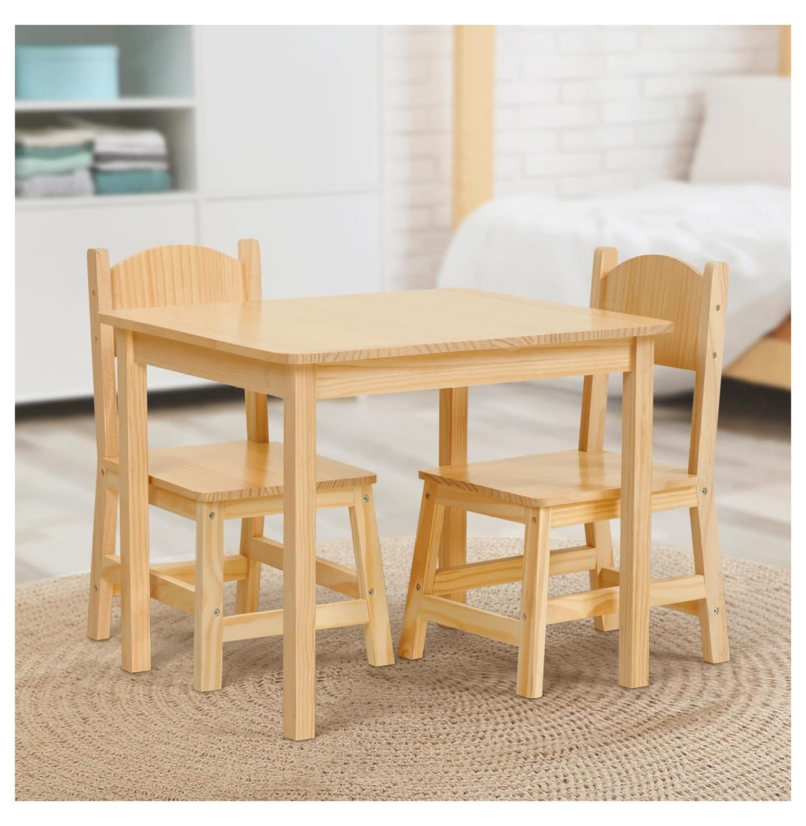 Solid Wood Toddler Table and Chair Set, Ergonomically Designed Kids ...