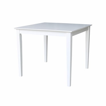 Solid Wood 36 inch Square Dining Table in White - Walmart.com