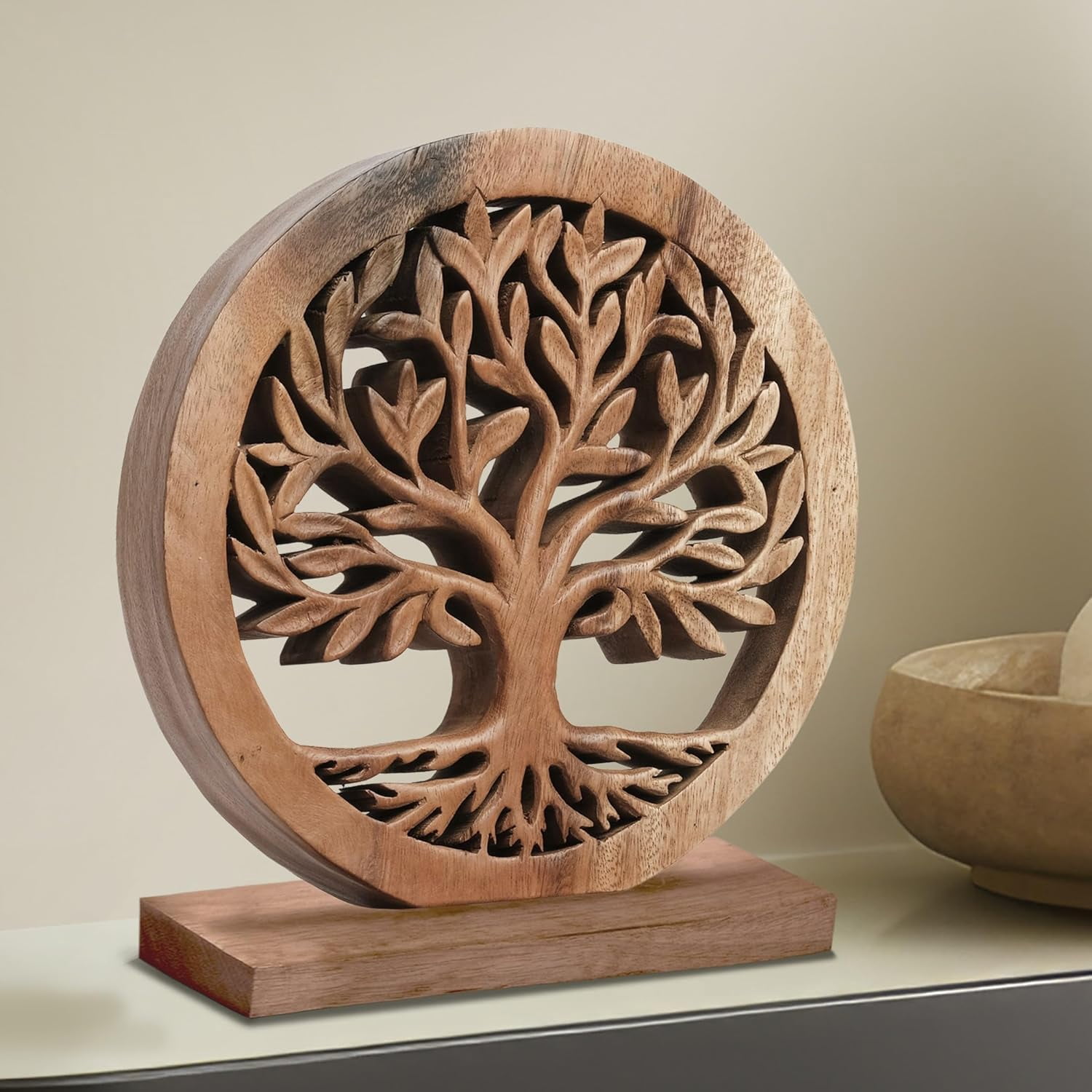 Solid Wood Tree of Life Sculpture - Home Decor, Living Room, Boho ...