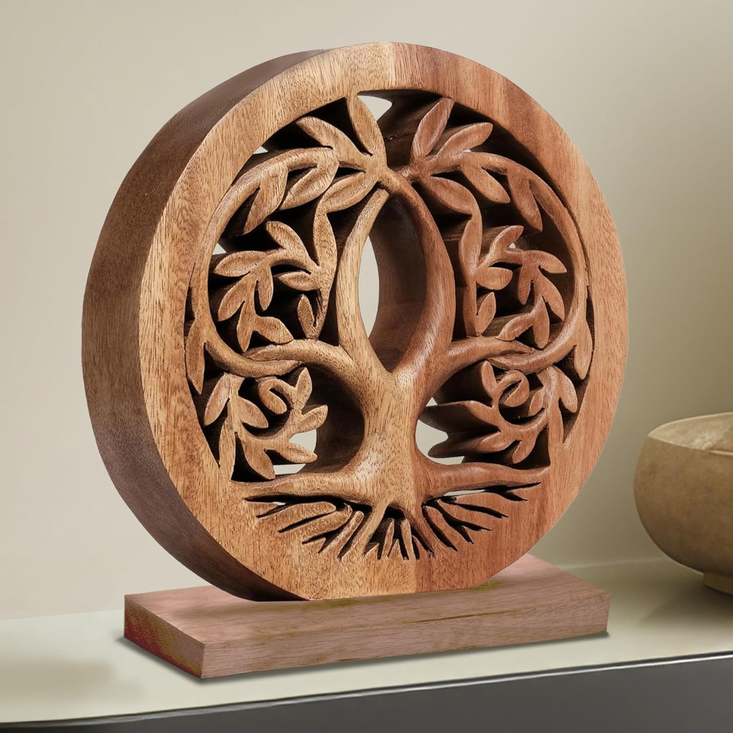 Solid Wood Tree of Life Sculpture - Home Decor, Living Room, Boho ...