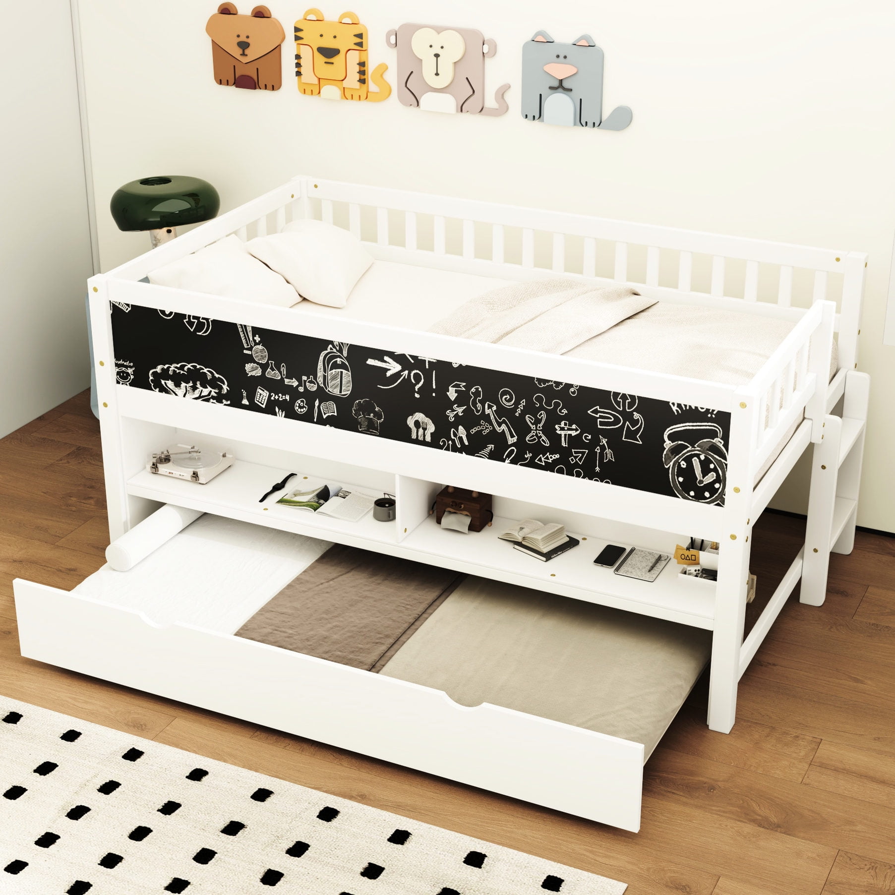 Solid Wood - Trundle for Overnight - Friends' Gathering - Extra ...