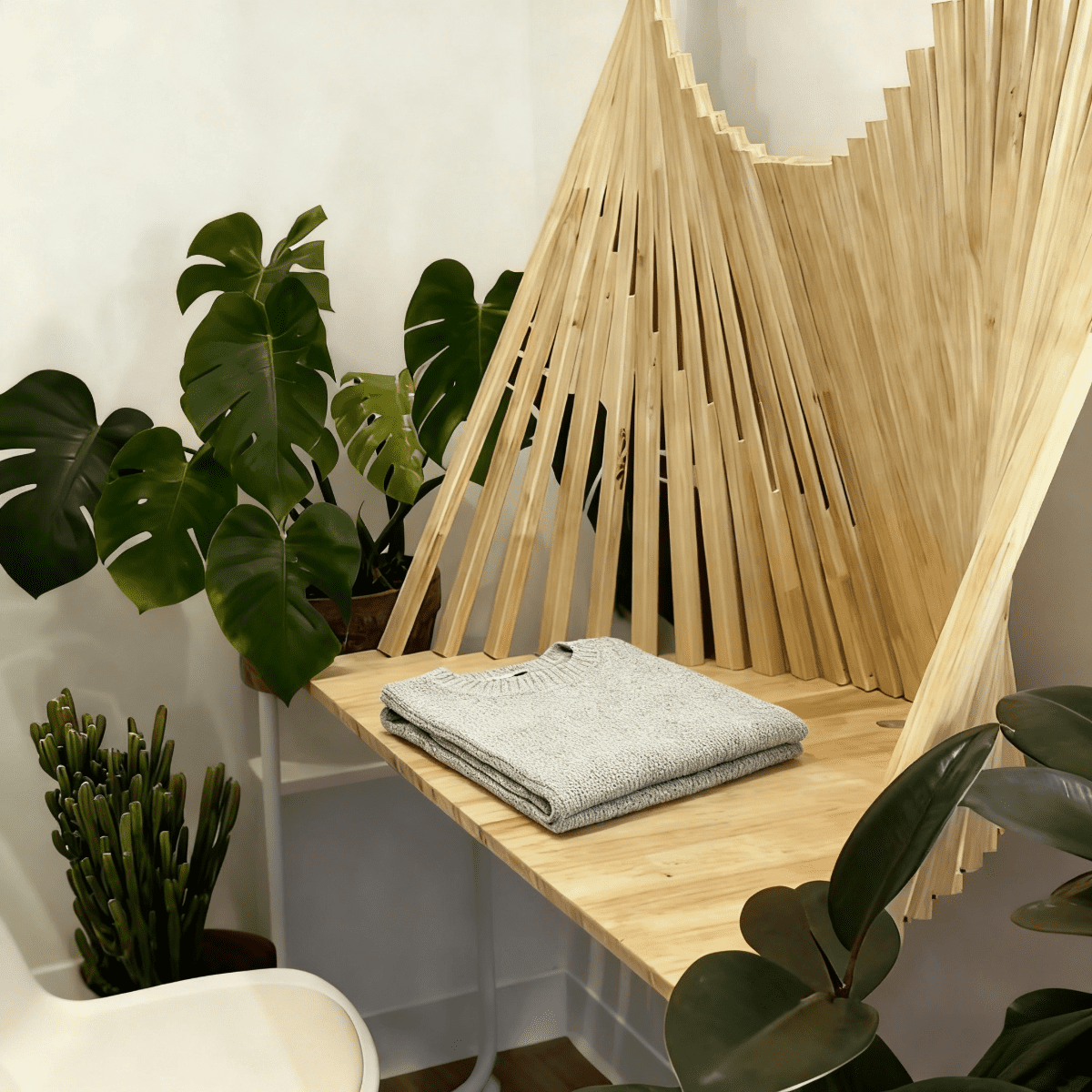 Solid Wood Wall Desk – Fold Down Laundry Table with Drop Leaf, Wall ...